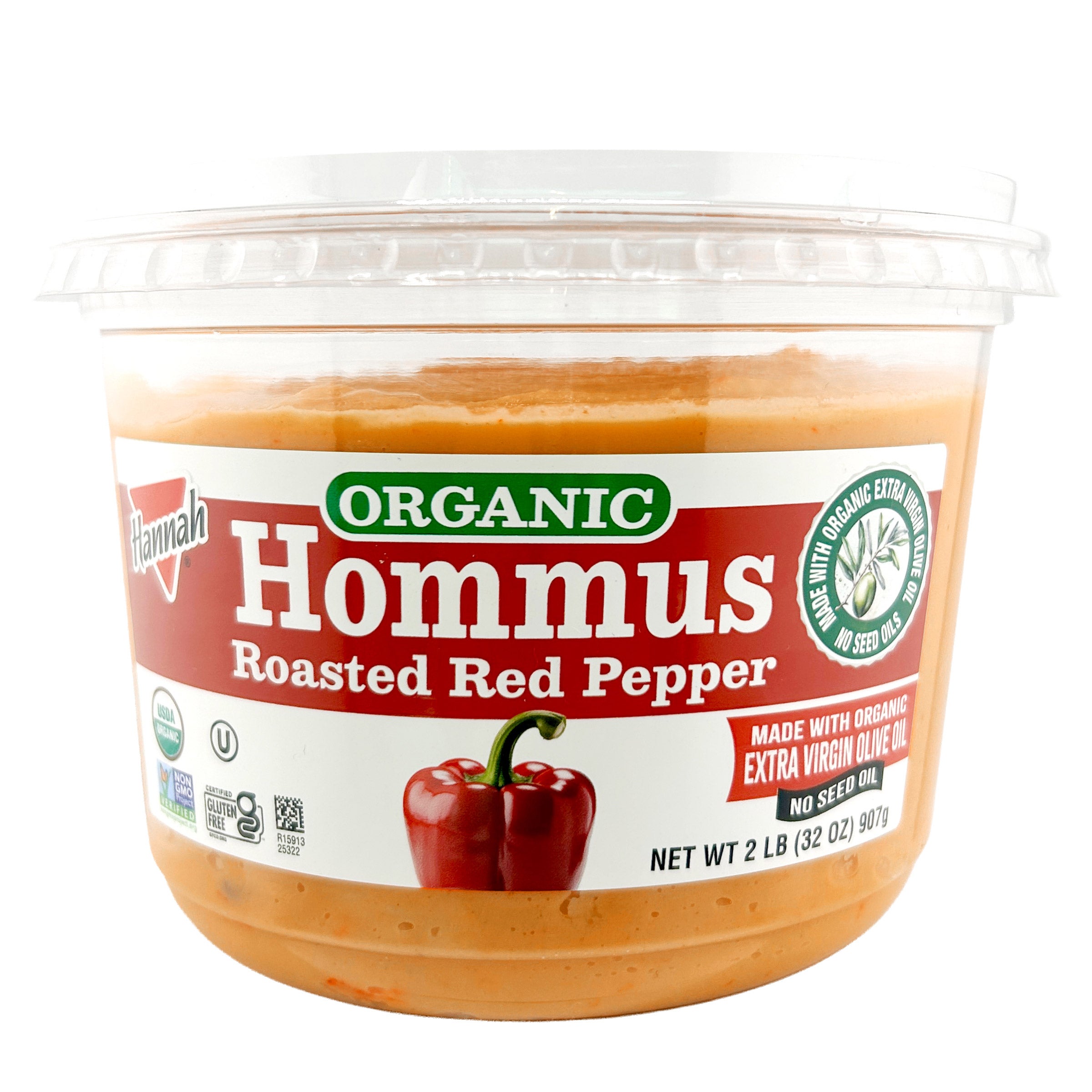 Hannah Organic Red Pepper Hummus with Olive Oil, 32 oz (#2015327) - $6.99