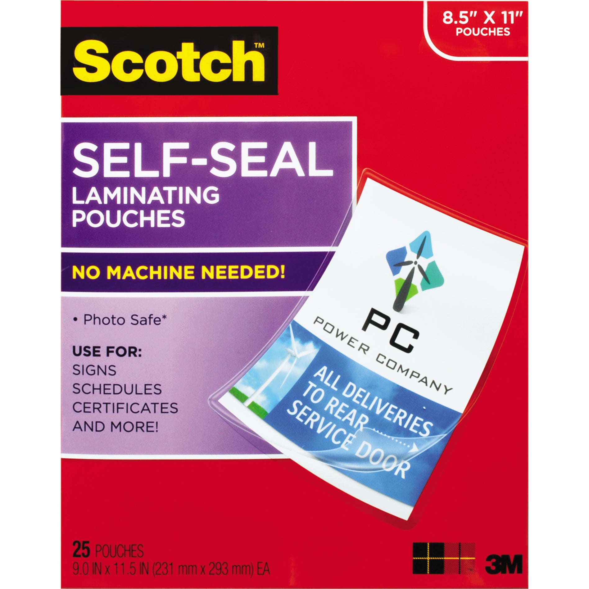 3M Scotch Self-Seal Photo and Document Laminating Pouches, 25 ct ...