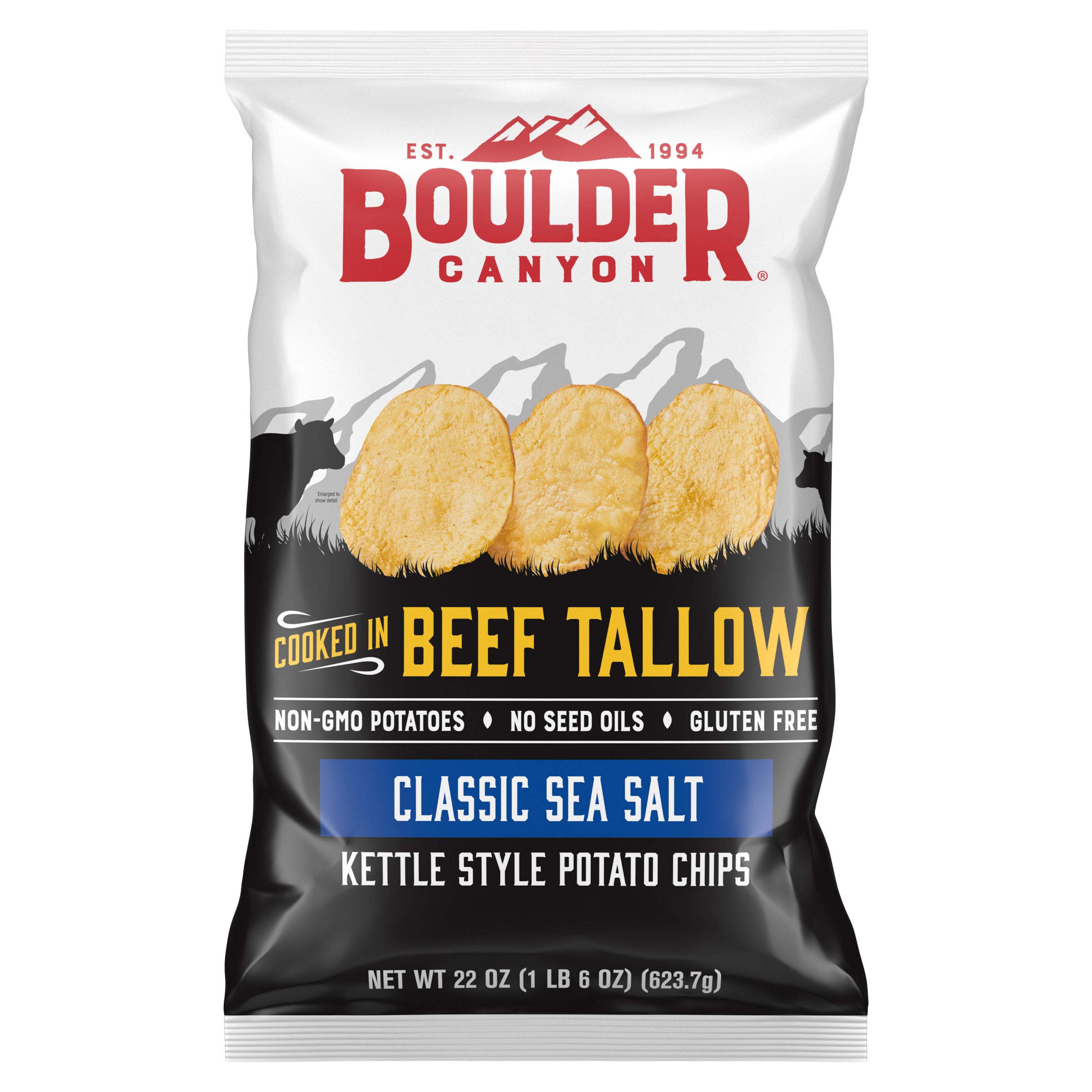 Boulder Canyon Beef Tallow Classic Sea Salt Kettle Style Potato Chips ...