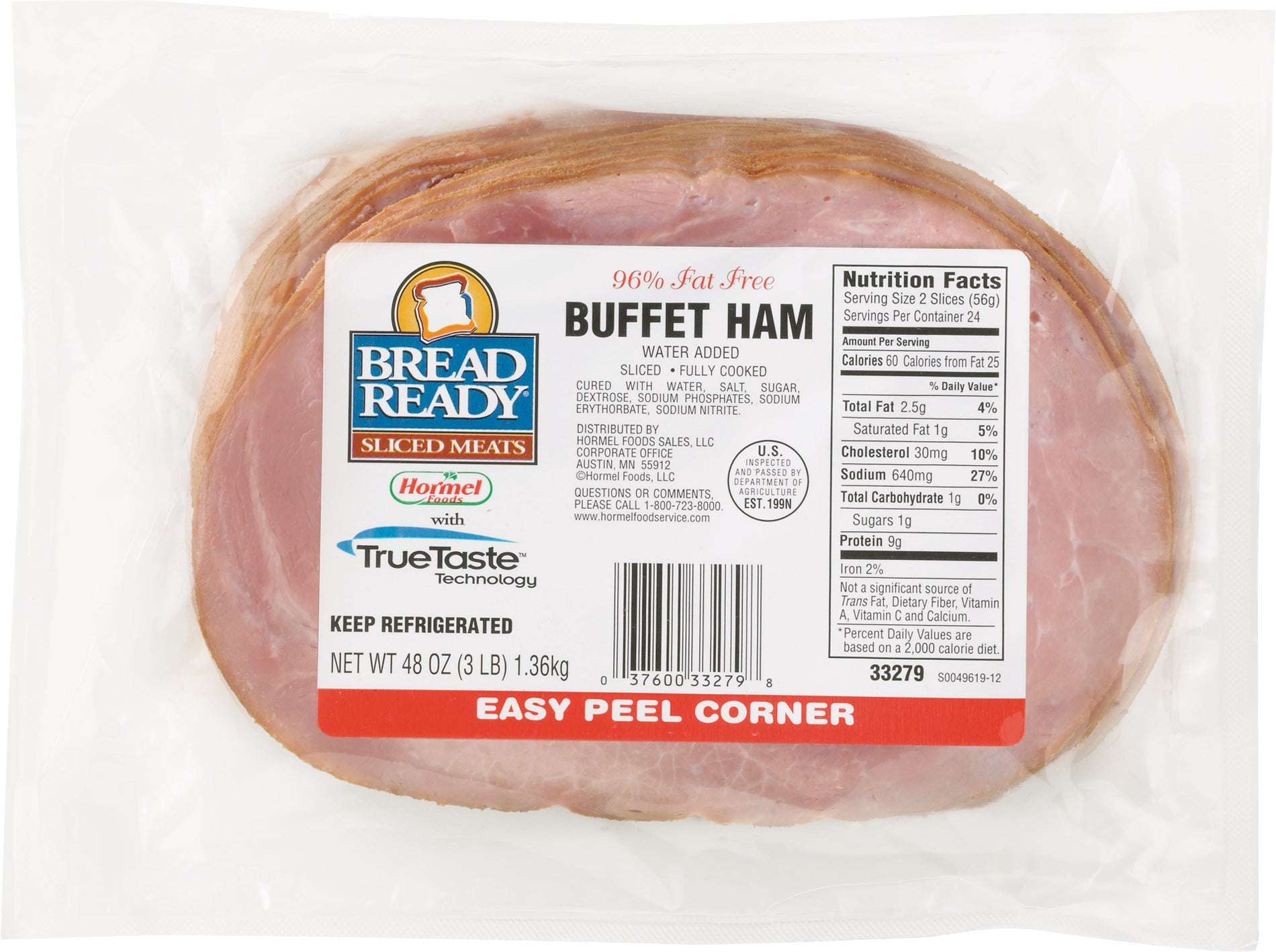 Hormel BREAD READY Sliced Buffet Ham 48 oz (3 lbs) (#568675) - $16.79