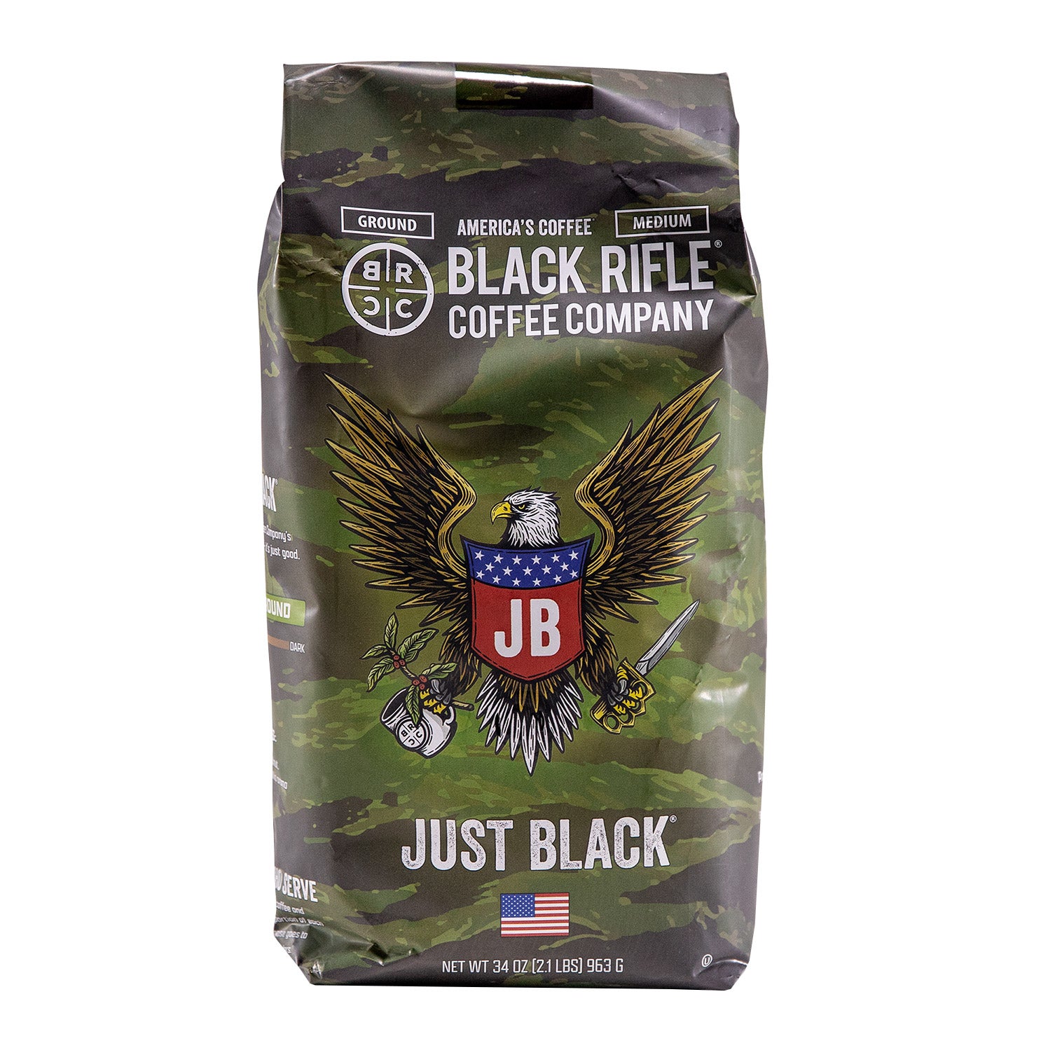 Black Rifle Coffee Just Black Medium Roast Ground Coffee, 34 oz ...