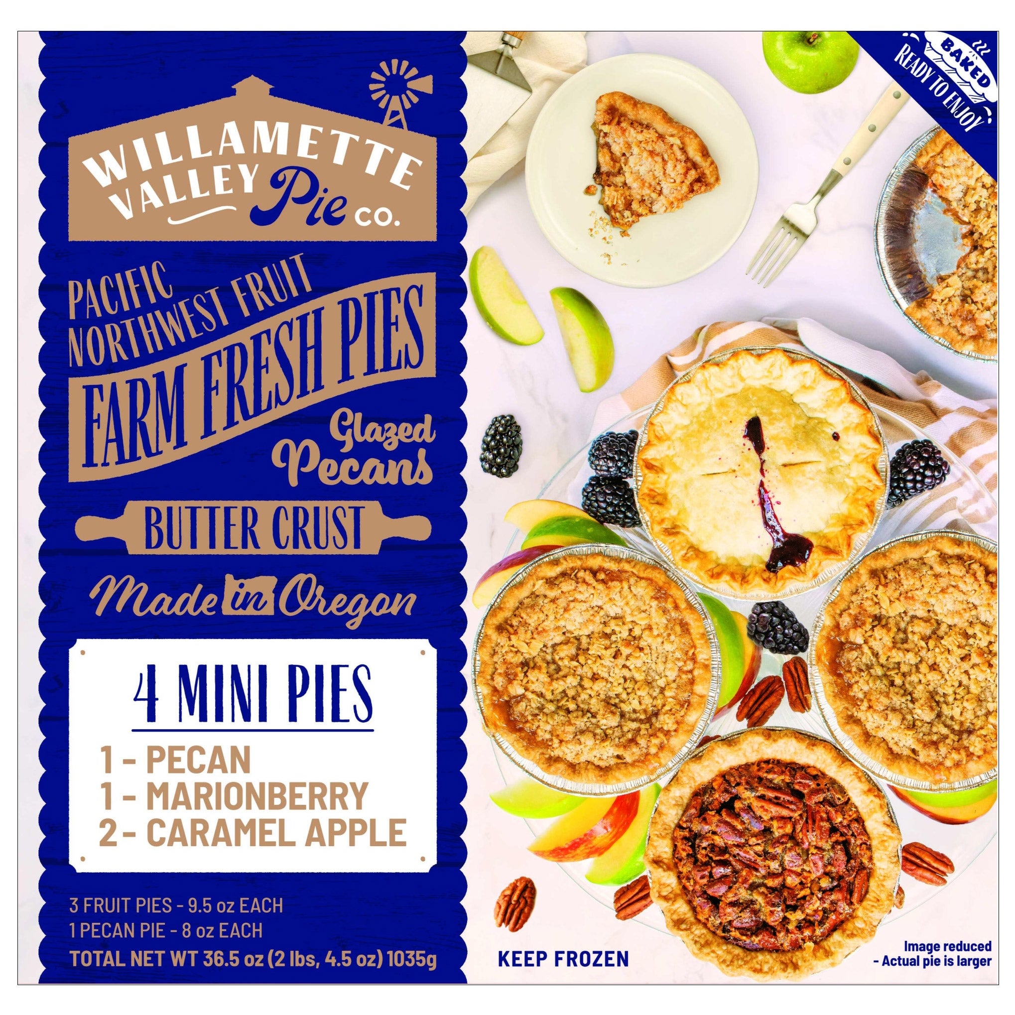 Willamette Valley Pies Mini Variety Pack 5" 4 Count 38 Ounces (#1997464 ...