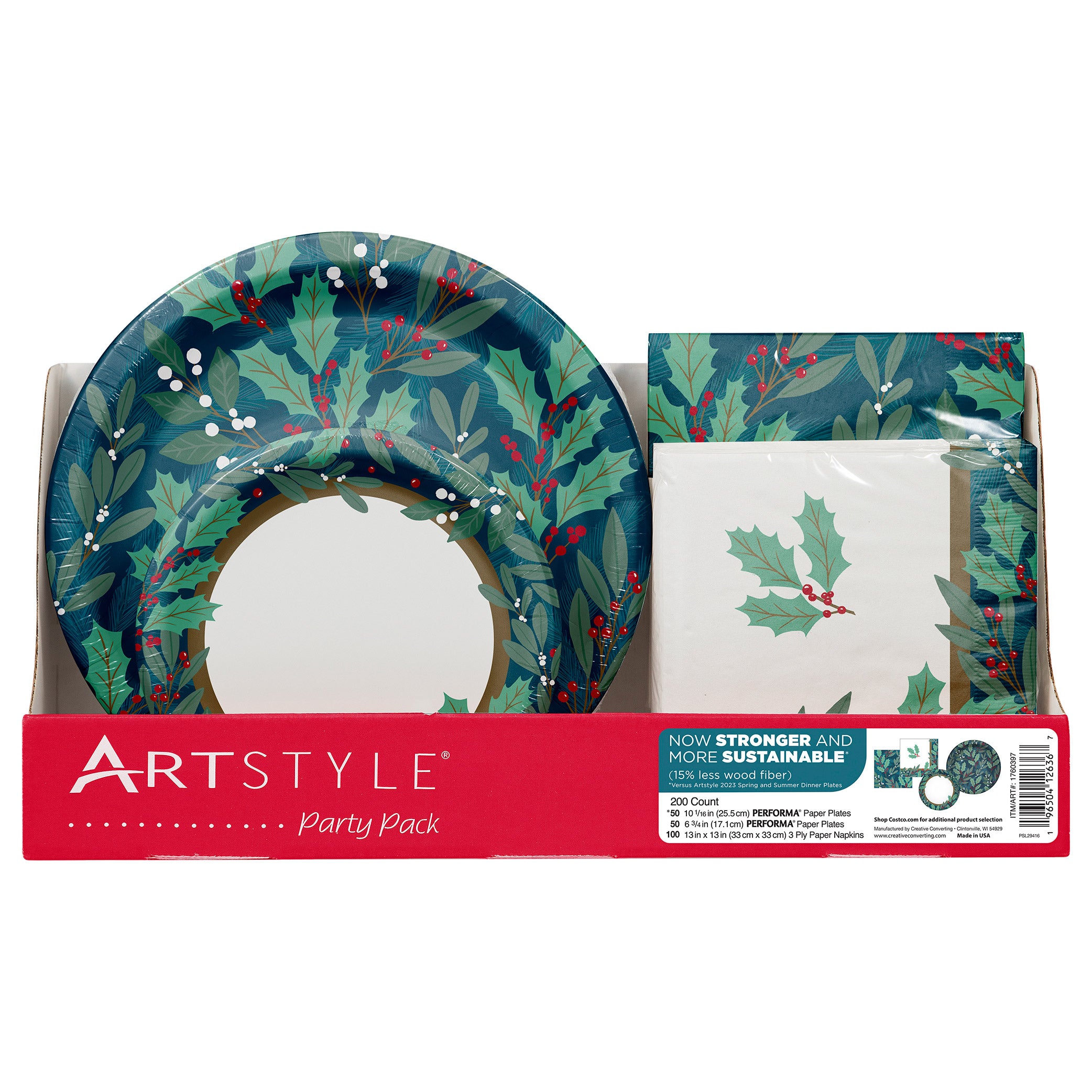 Happy Holiday Performa Plate & Napkins Party Pack, 200 Count (#1760397 ...