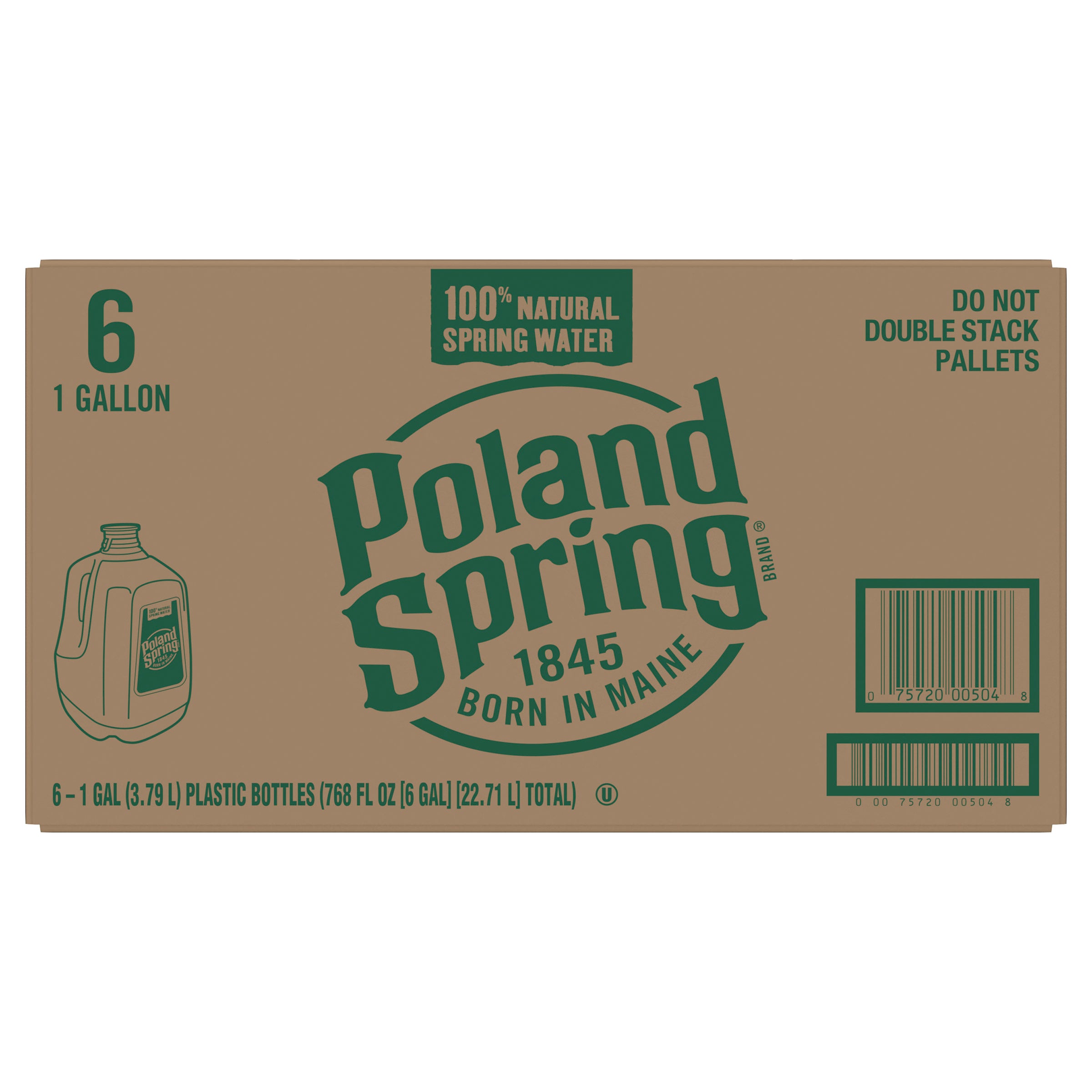 Poland Spring 100% Natural Spring Water, 6 Pack 1 Gallon Jugs (#1061 ...