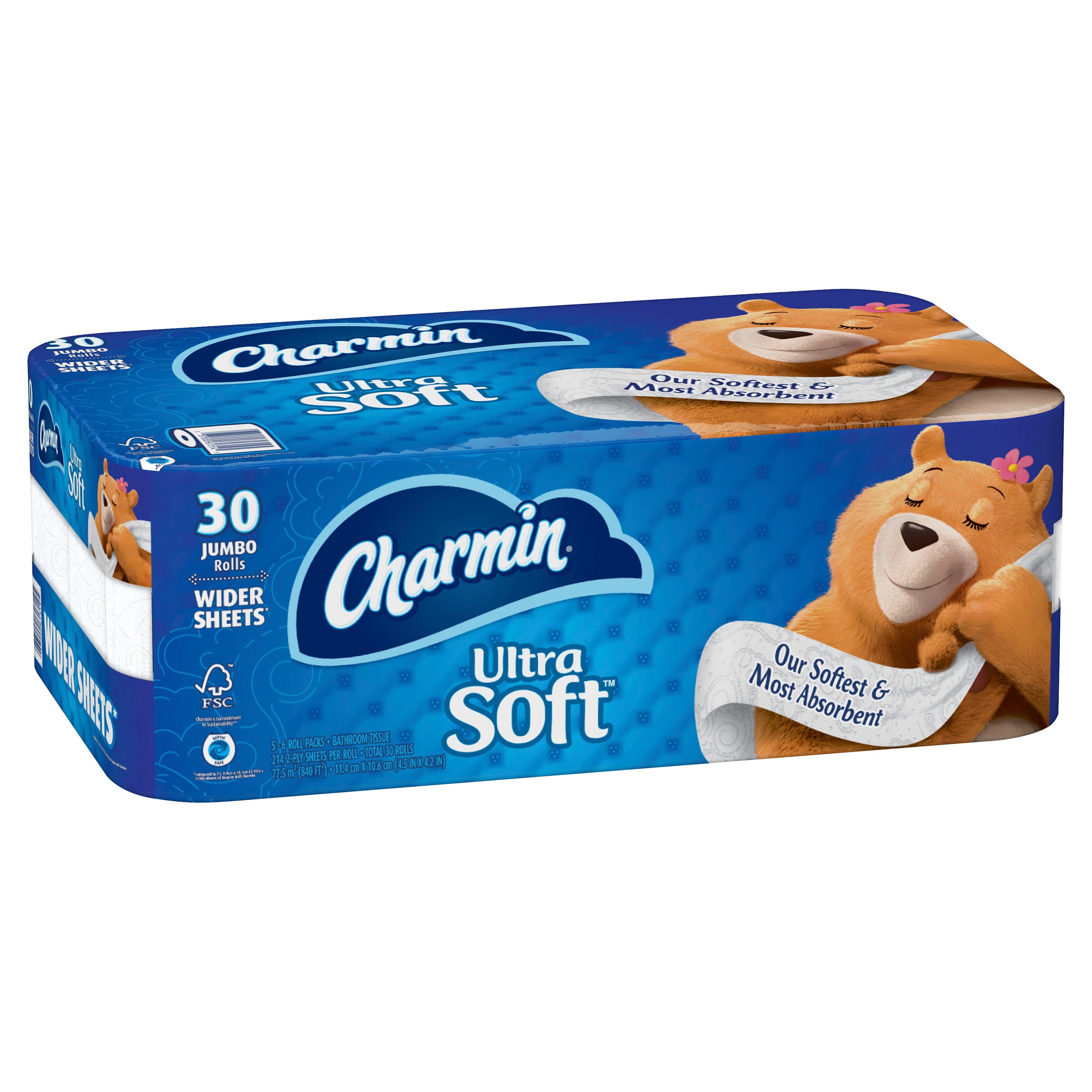 Charmin Ultra Soft Bath Tissue, 30 Jumbo Rolls, 214 Sheets Per Roll ...