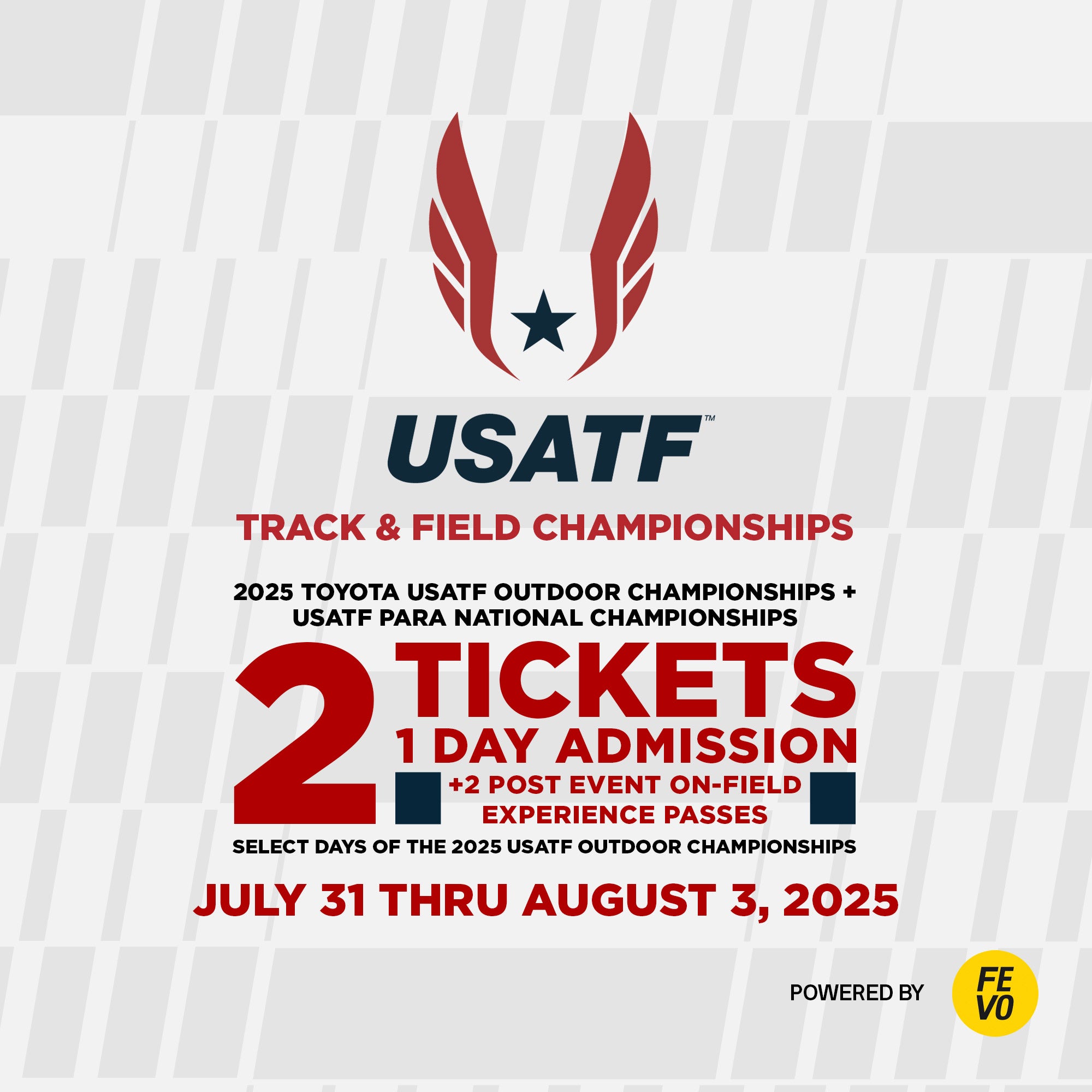 USATF Outdoor Championships - 2 GA+ Passes (Non-Refundable) (#1943328 ...
