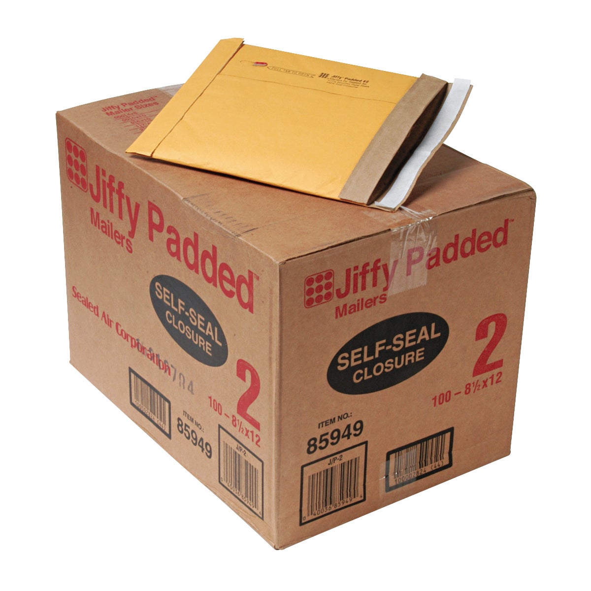 Jiffy Padded Mailer #2, 8.5" x 12" Self-Seal, Natural Kraft, 100/Carton ...