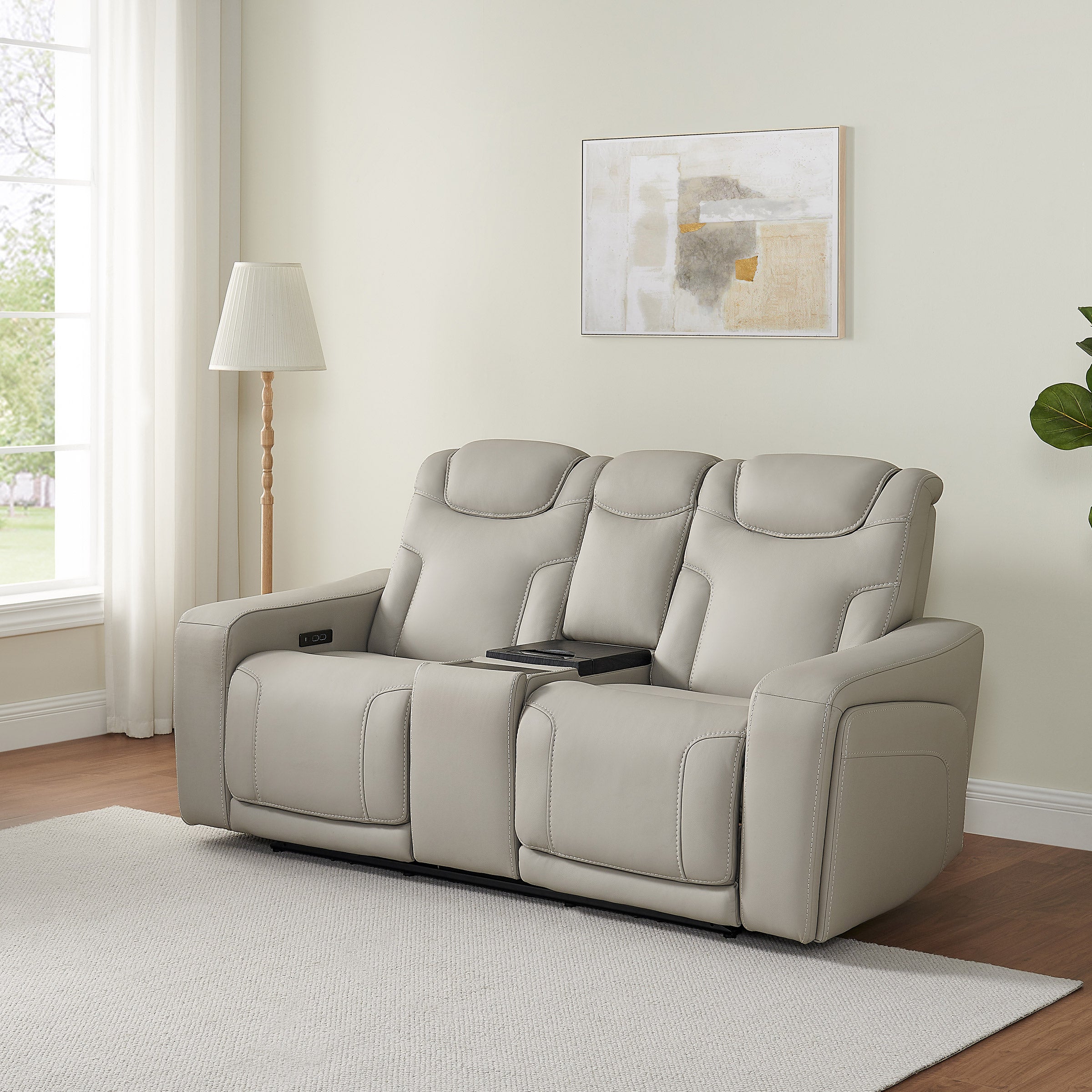 Alton Leather Power Sofa with Cooling Unit - $999.97 at Costco