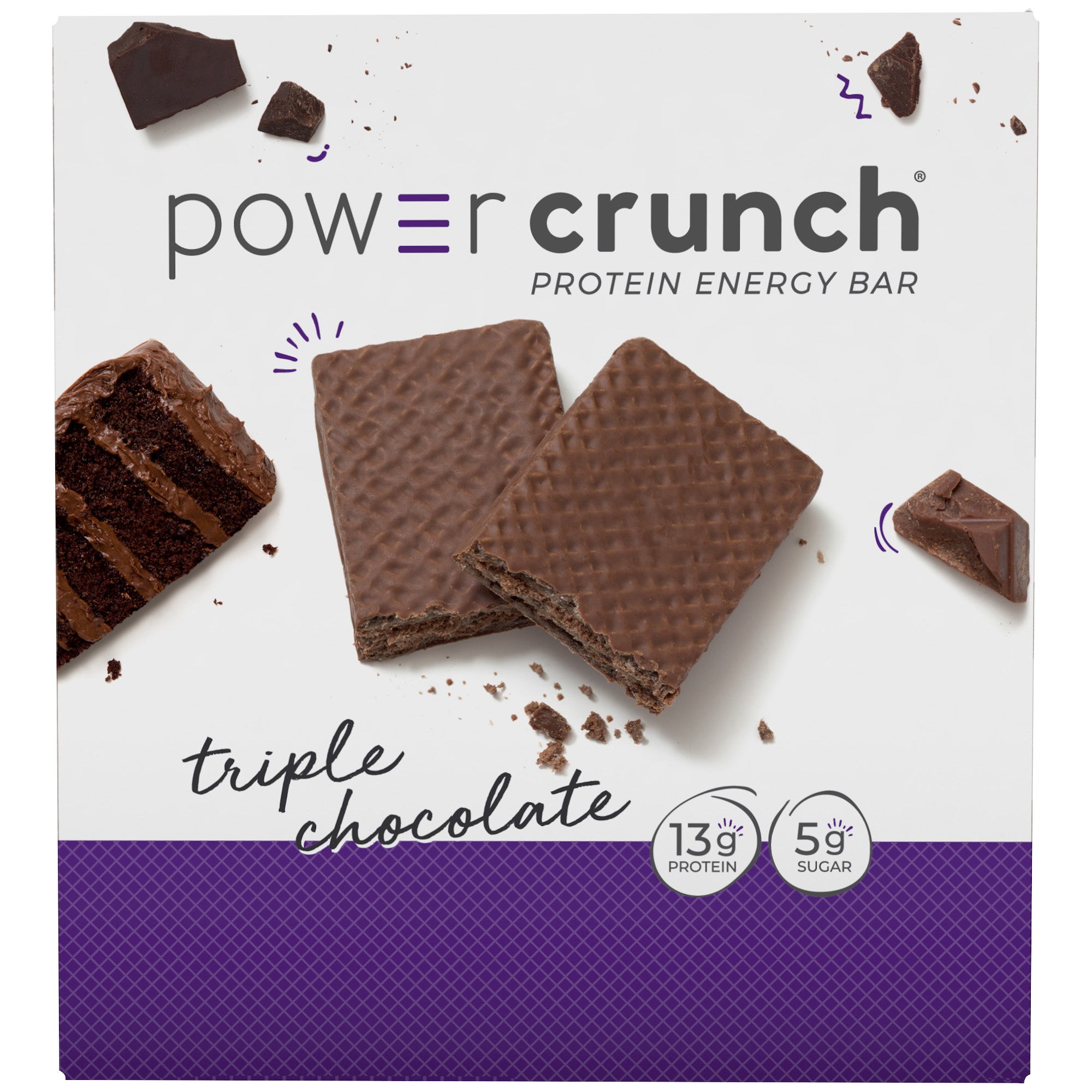 Power Crunch Triple Chocolate Protein Energy Bar, 12 Count, 1.4 oz ...