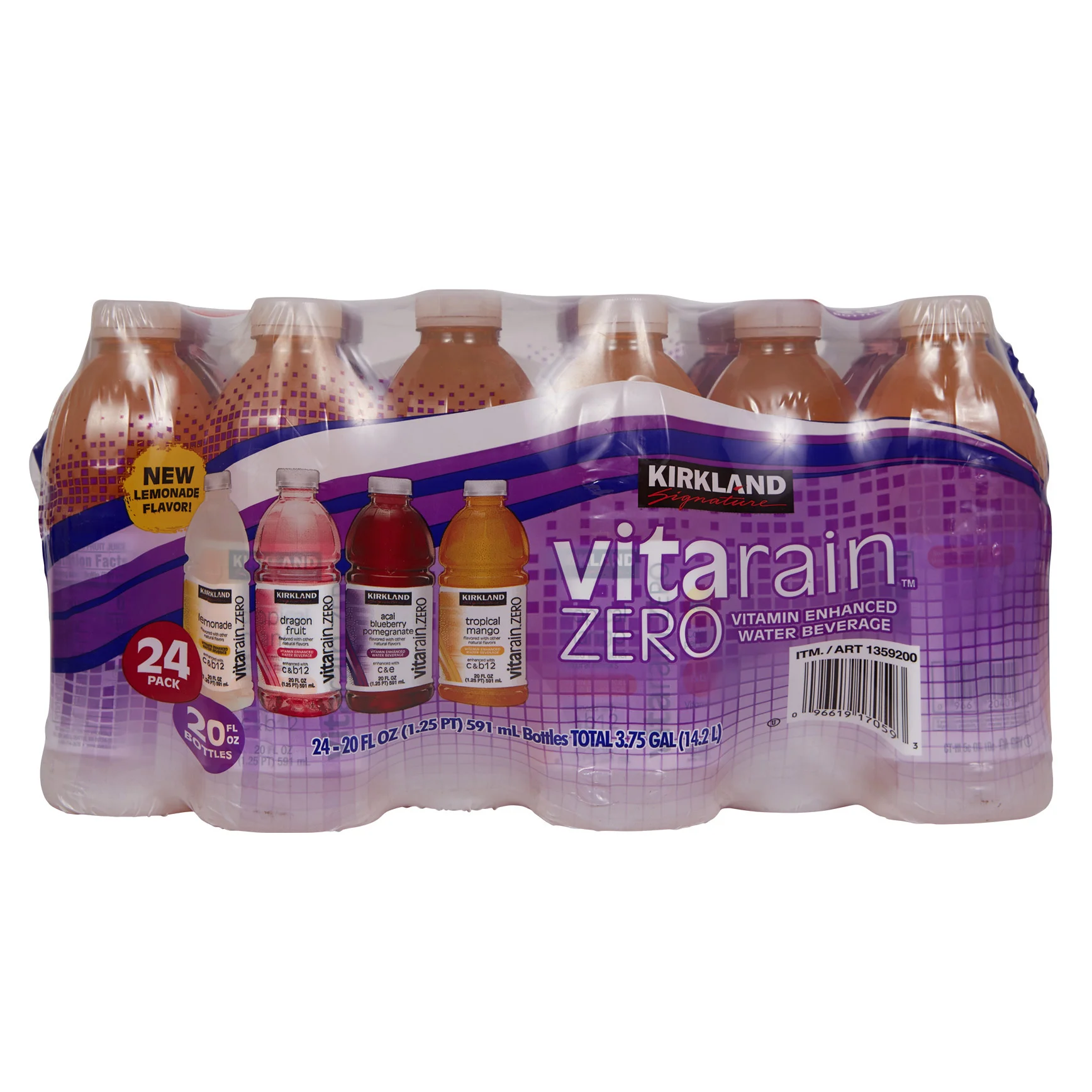 Kirkland Signature Vitarain Zero Variety Pack 24/20 Ounce Bottles ...