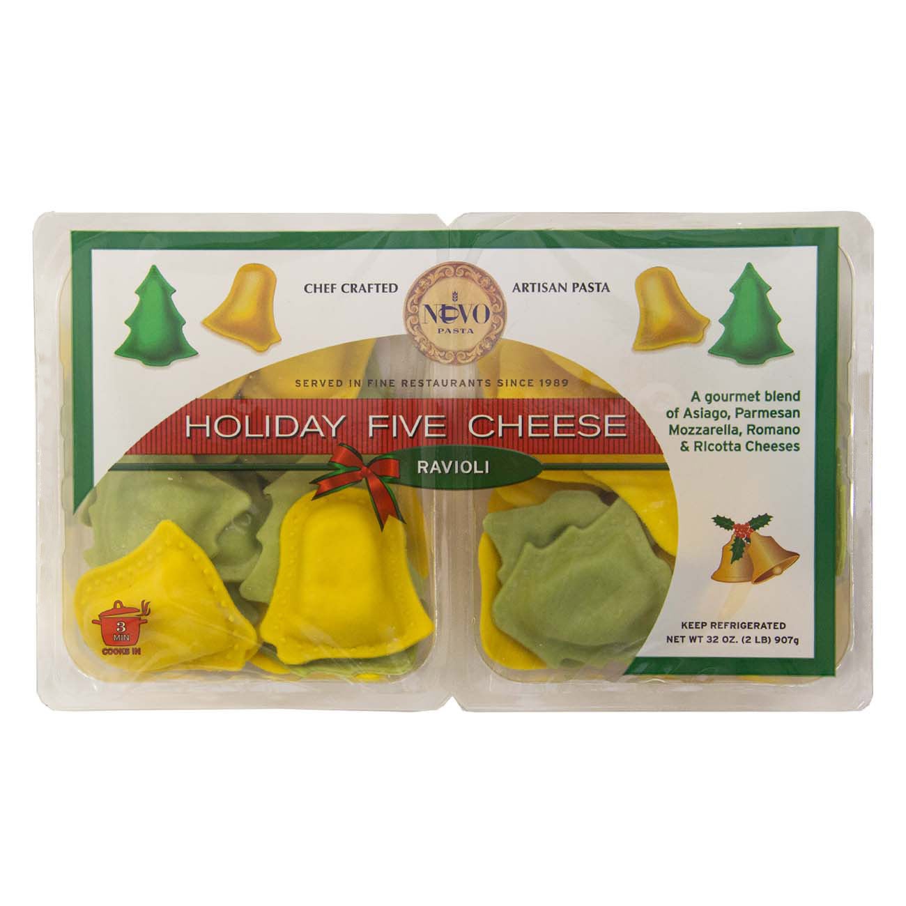 Nuovo Pasta Holiday Tree & Bell Five Cheese Ravioli 2/16 oz (#794931 ...