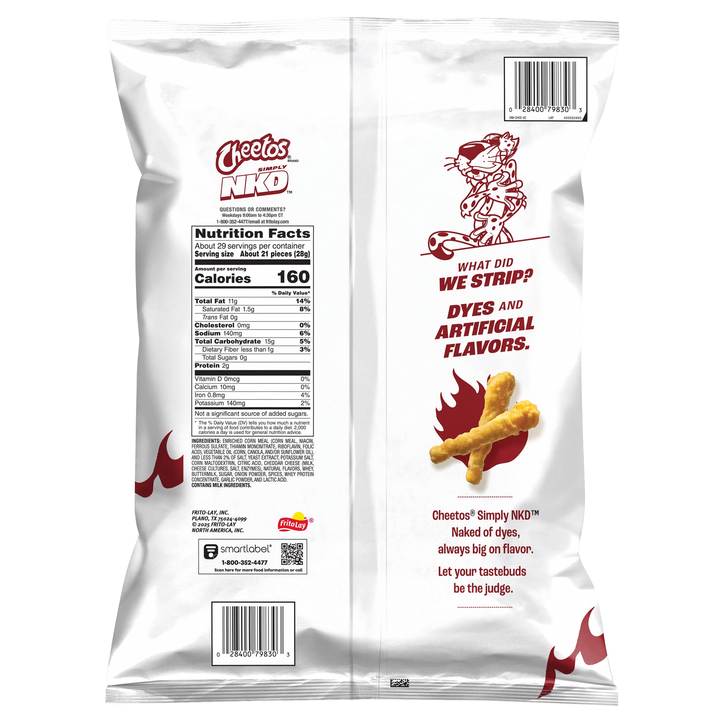 Frito-Lay Cheetos Simply NKD Flamin' Hot Crunchy Cheese Flavored Snacks ...
