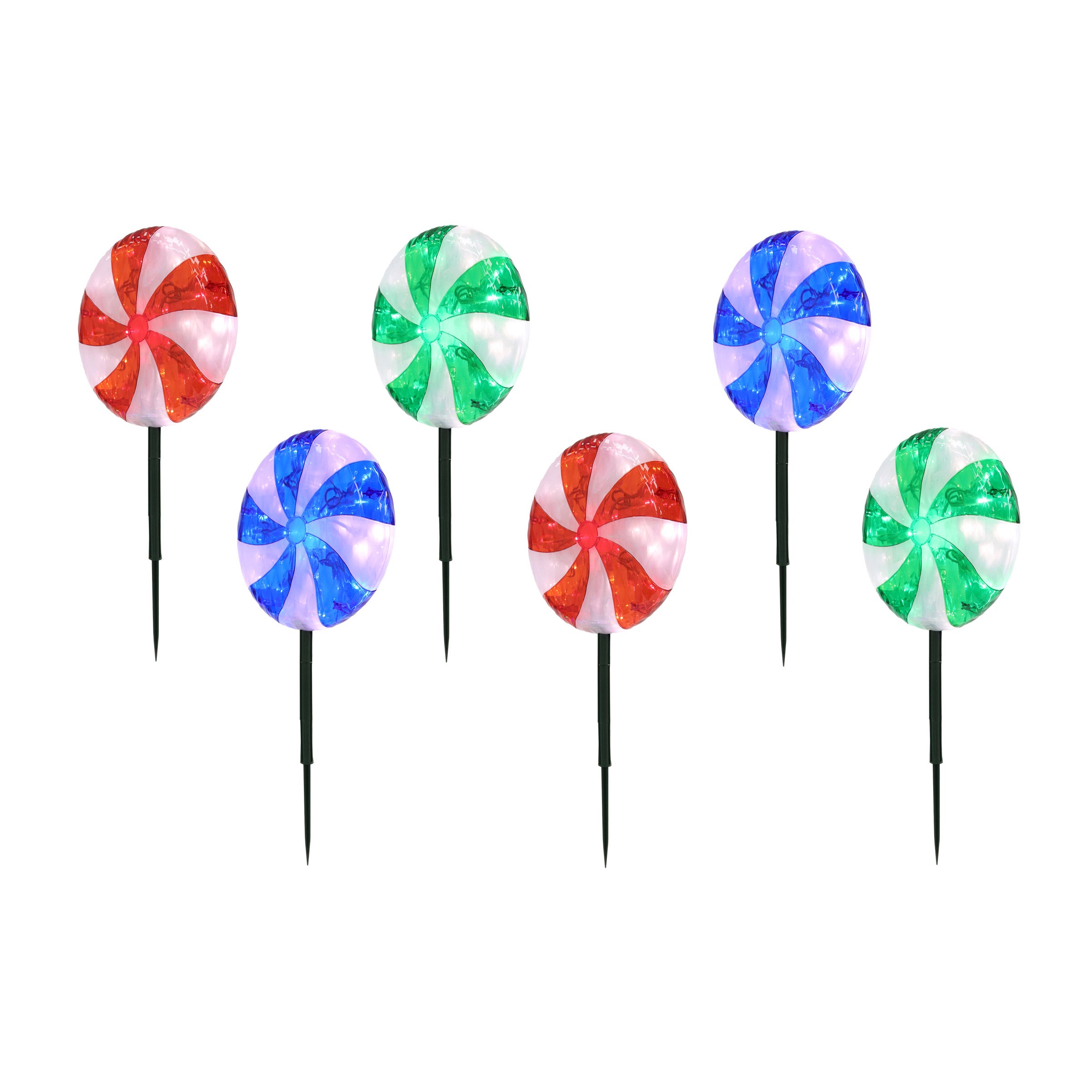 10" Peppermint LED Lights Lawn Stakes Set of 6 - $39.99 at Costco