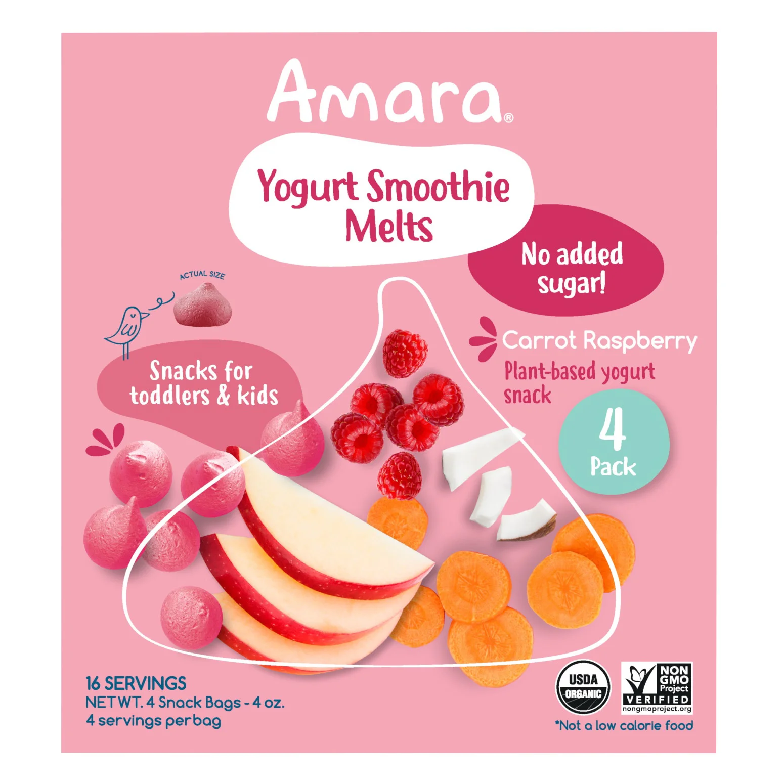 Amara Organic Smoothie Melts - Carrot Raspberry, 4-Pack (1 oz Each ...