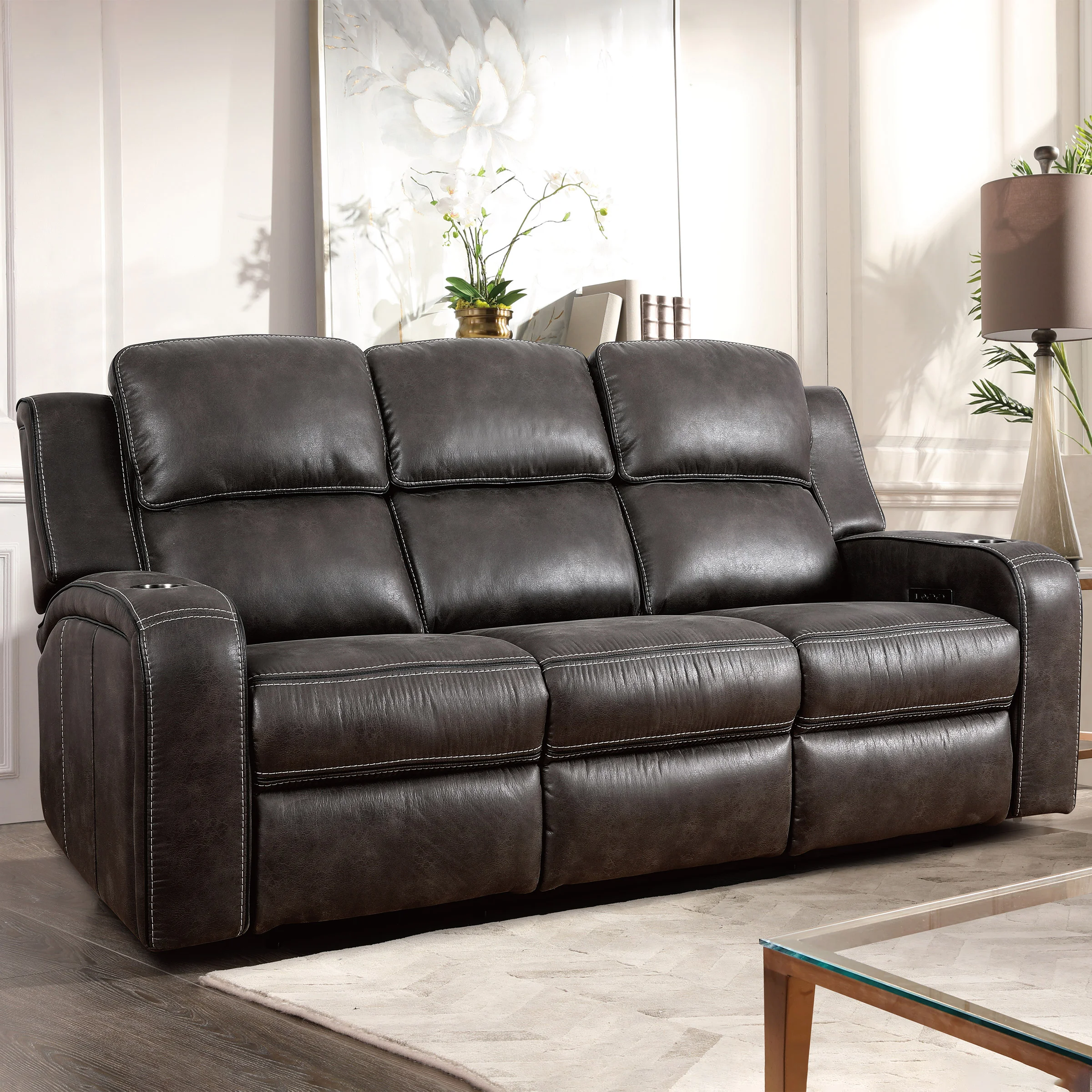 Cheers Matteus Fabric Power Reclining Sofa (#1356652) - $899.97