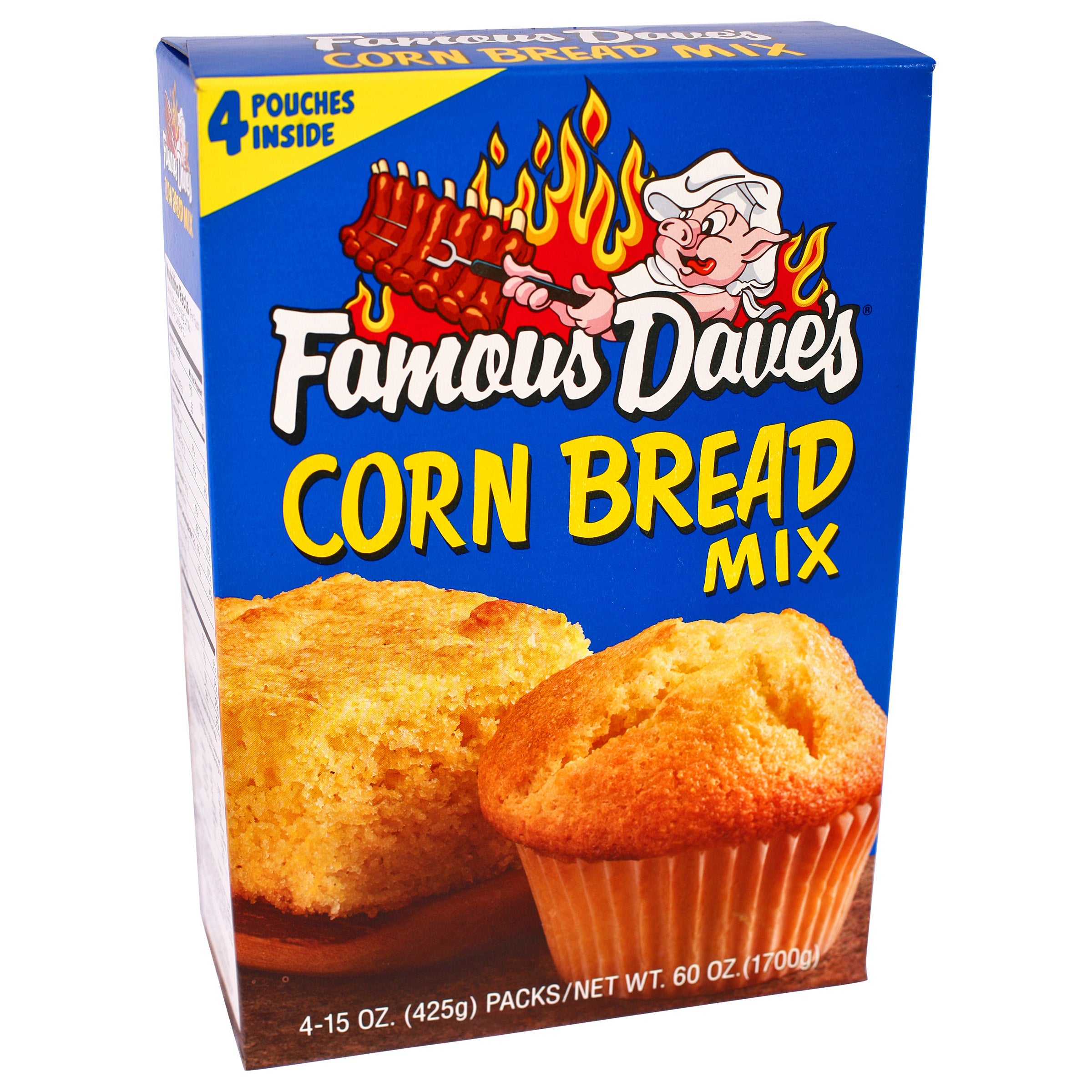 Famous Dave's Original Recipe Corn Bread Mix, 4 Packages (15 oz Each ...