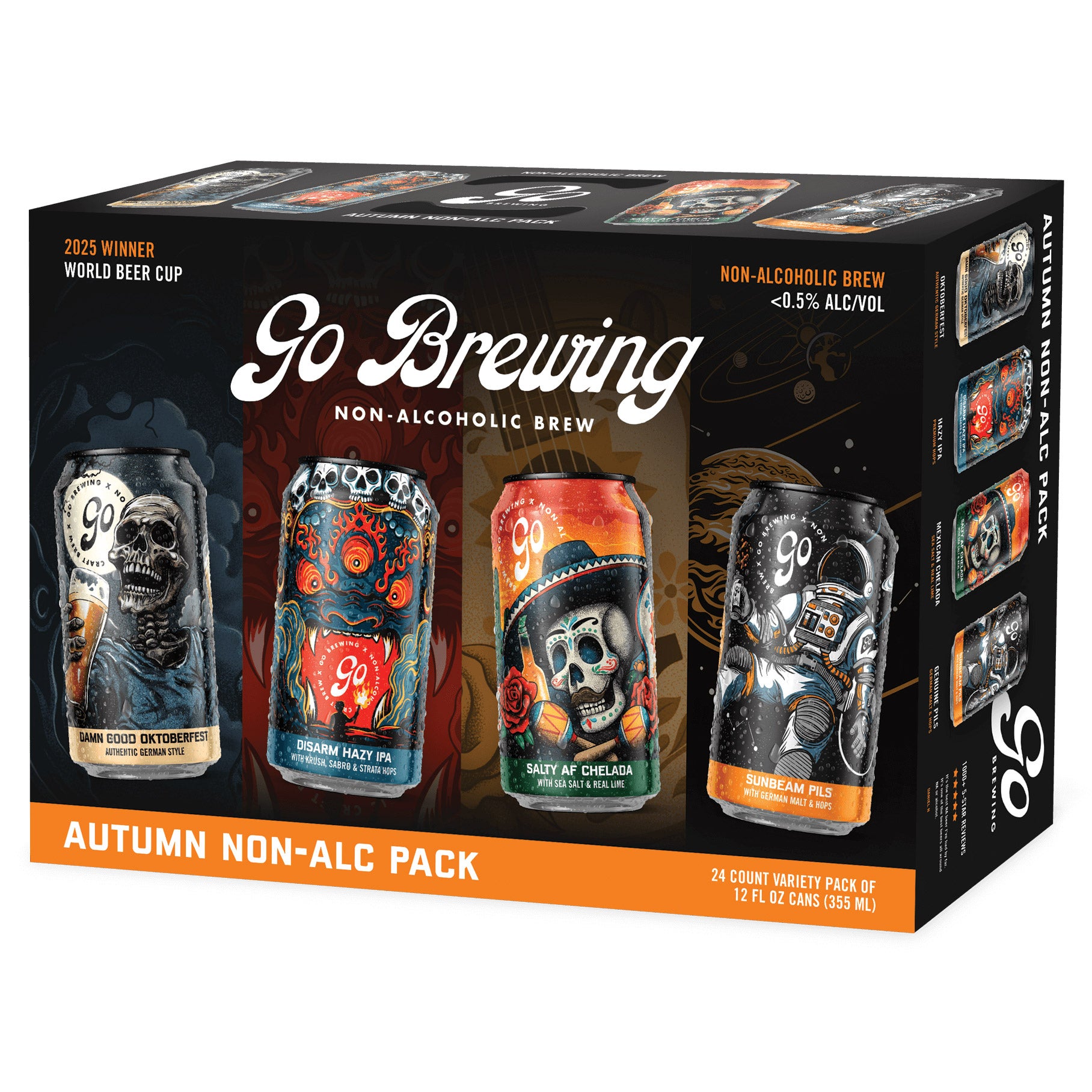 Go Brewing Autumn Go Pack Non-Alcoholic Beer Variety 24-Pack, 12 oz ...