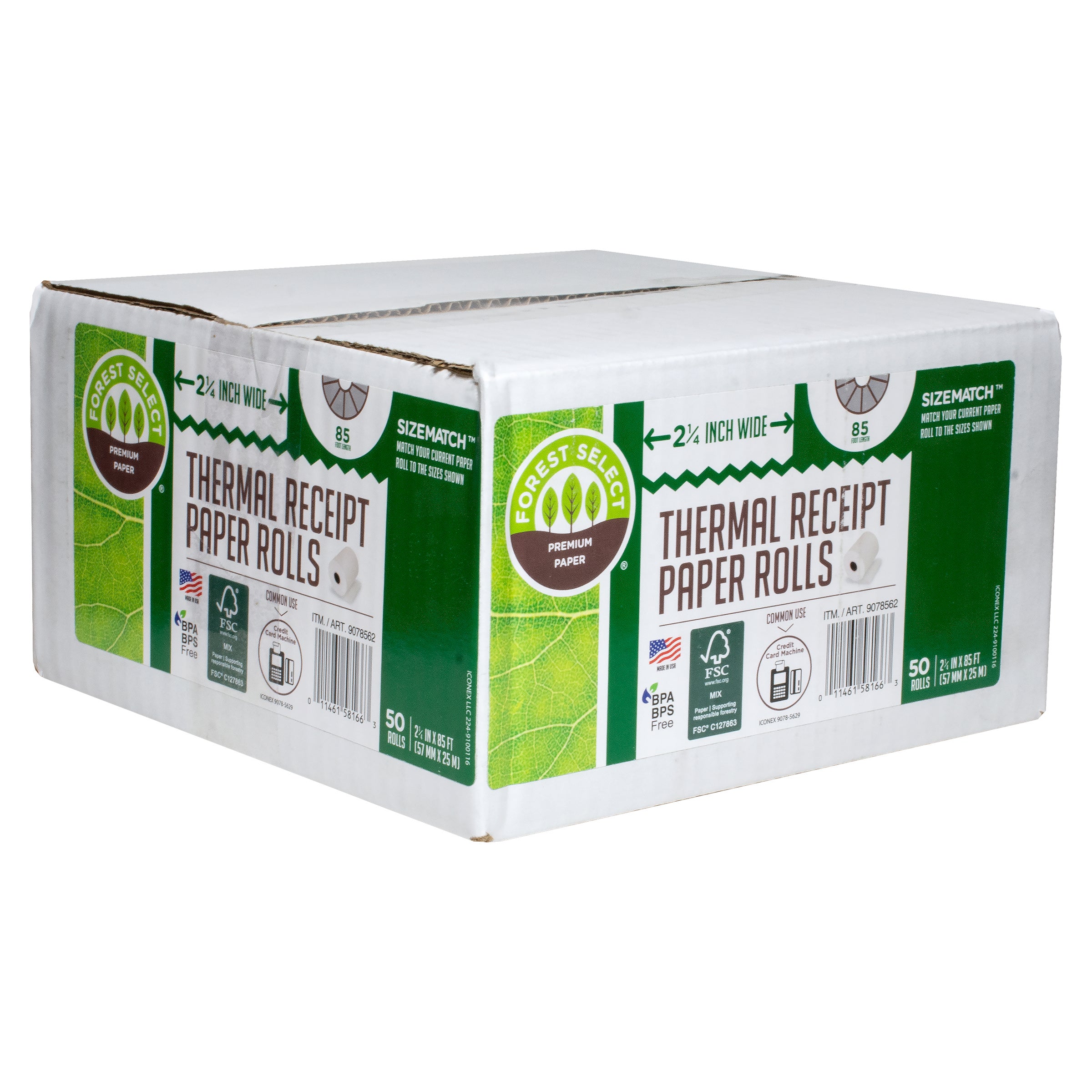 Phenol-Free Thermal Receipt Paper Rolls, 2-1/4" x 85', 50-Count ...