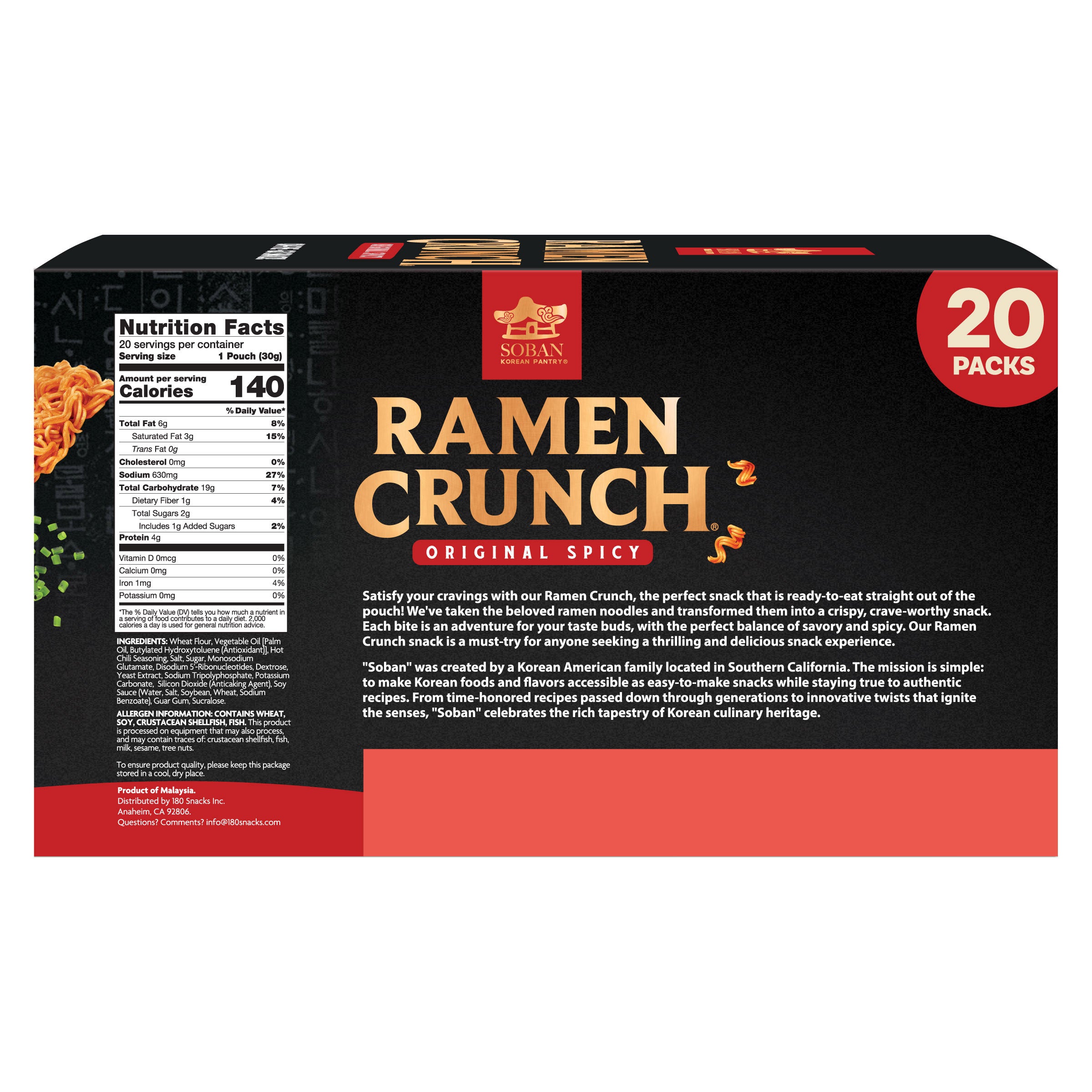180 Snacks Ramen Crunch 20/1.06 oz (1.32 lb) - $4.97 at Costco