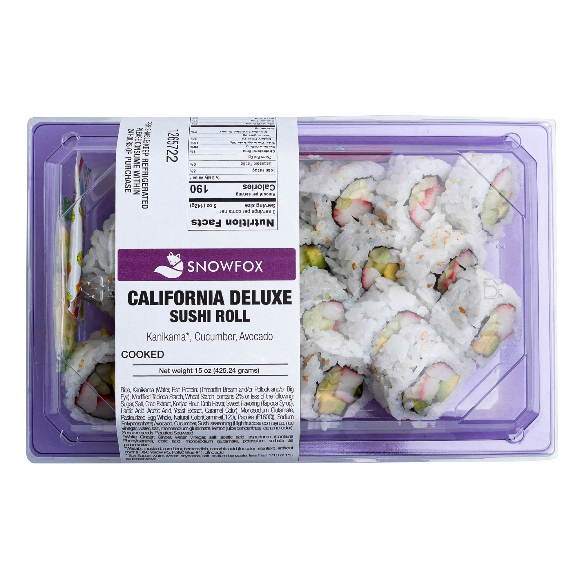 California Deluxe Roll with Avocado & Kanikama 20 Pieces (#1265722) - $9.99
