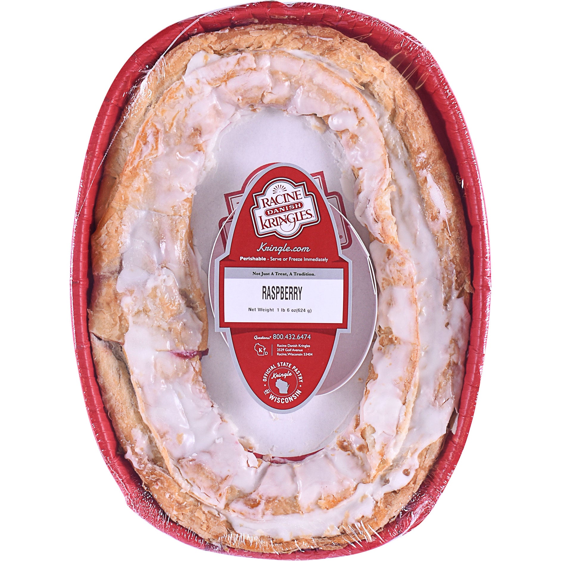 Racine Danish Kringles Raspberry Kringle 22 Ounces (#648354) - $6.69