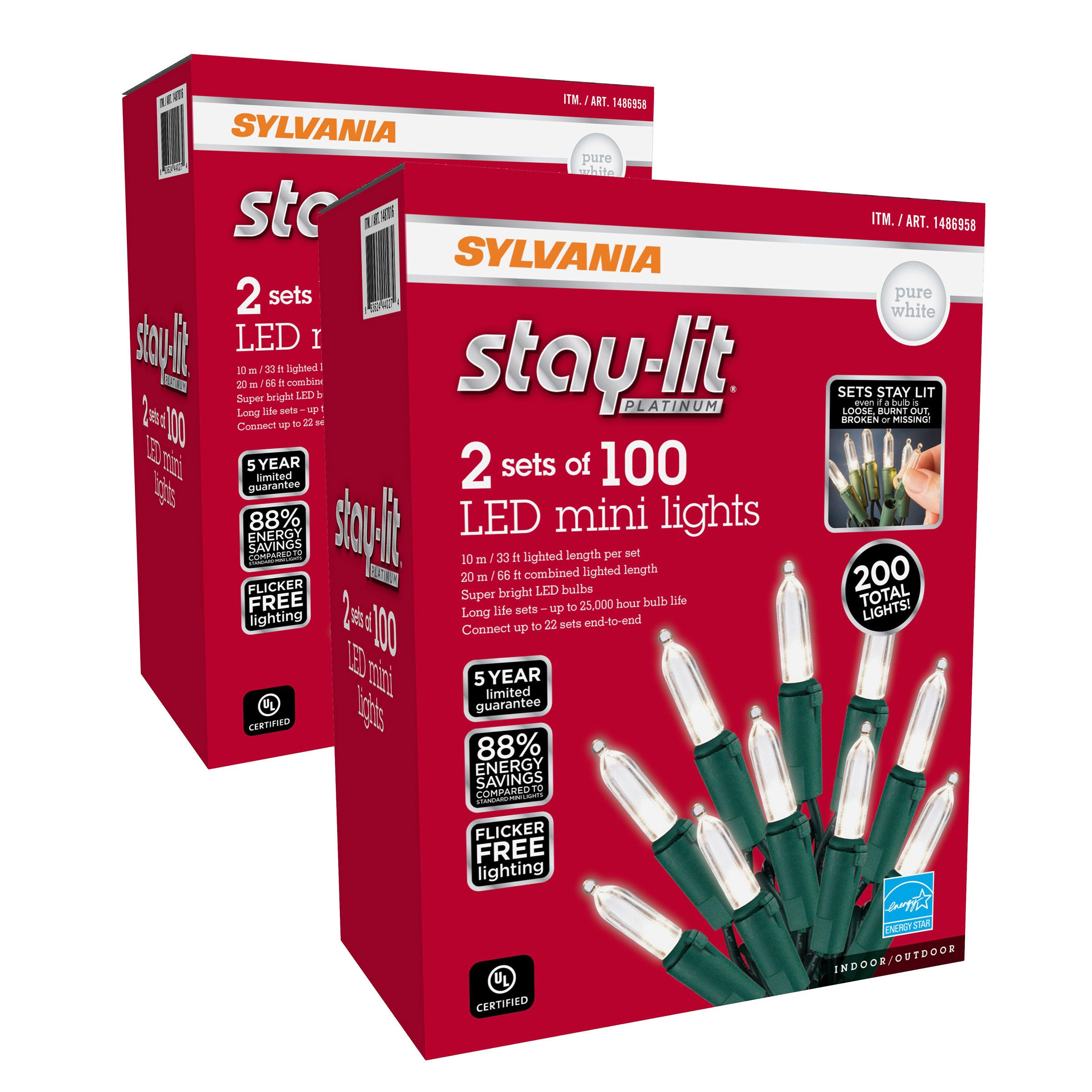 Sylvania Mini LED White Light Strings, 200 Count - $3.97 at Costco