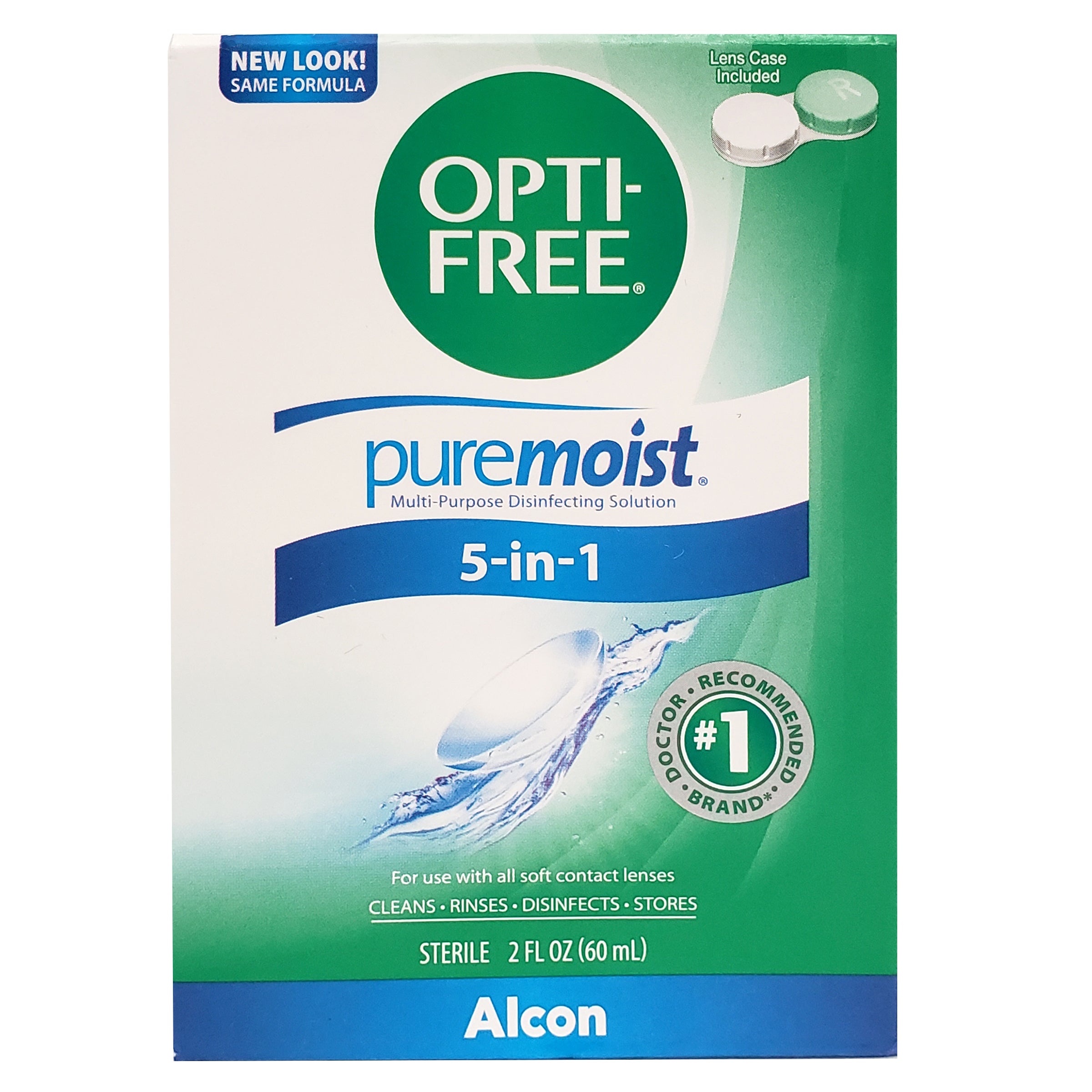 OPTI-FREE PureMoist Multi-Purpose Contact Lens Solution 4x2 oz Includes ...