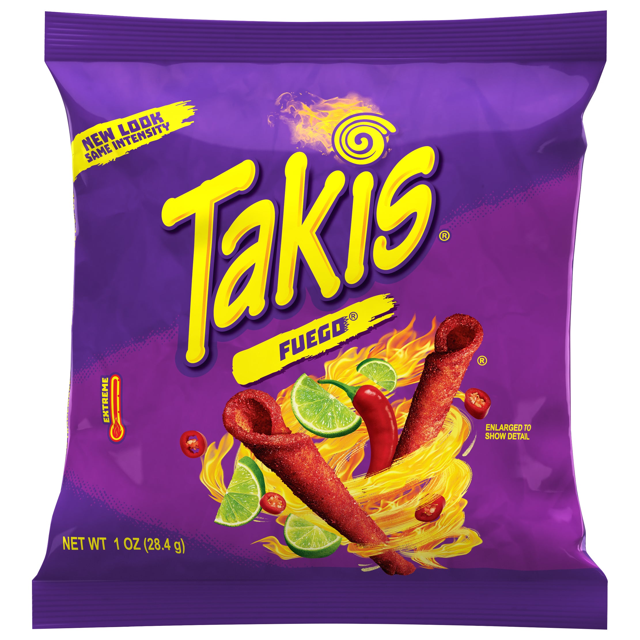 Takis Fuego Hot Chili Pepper & Lime Tortilla Chips, 1 oz, 50-Count ...