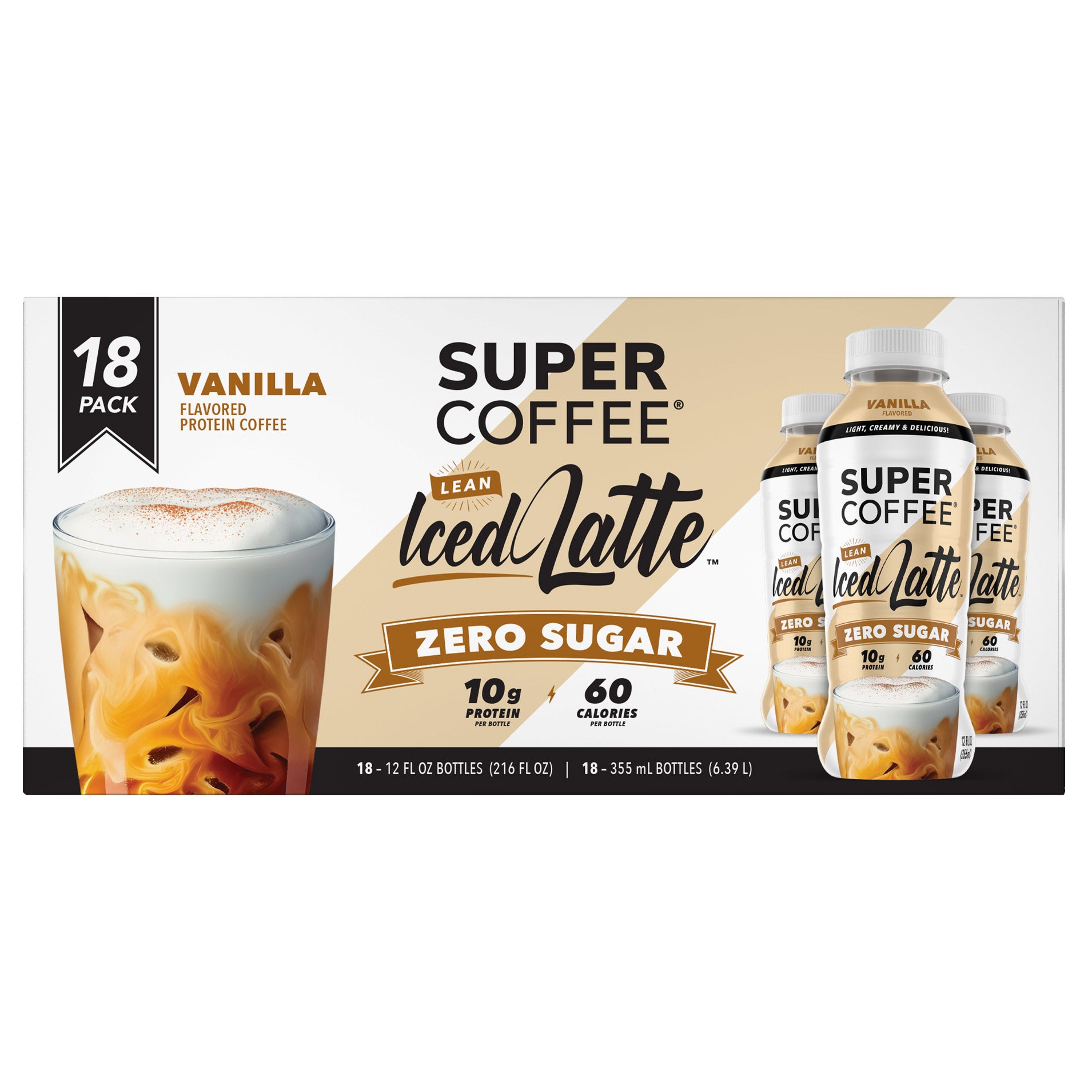 SUPER COFFEE PROTEIN+ VANILLA LATTE 18/ 12 OZ - $29.89 at Costco