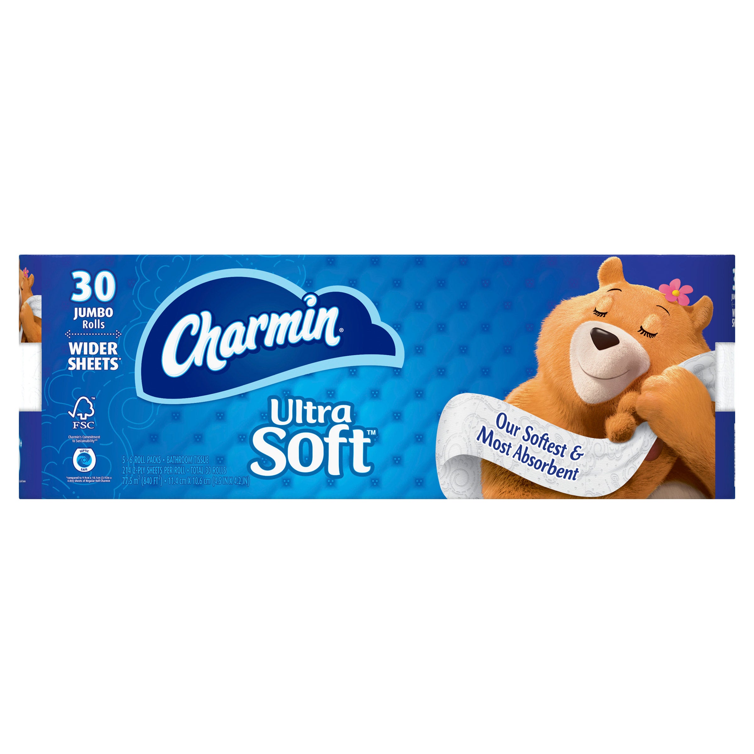 Charmin Ultra Soft Bath Tissue, 30 Jumbo Rolls, 214 Sheets Per Roll ...