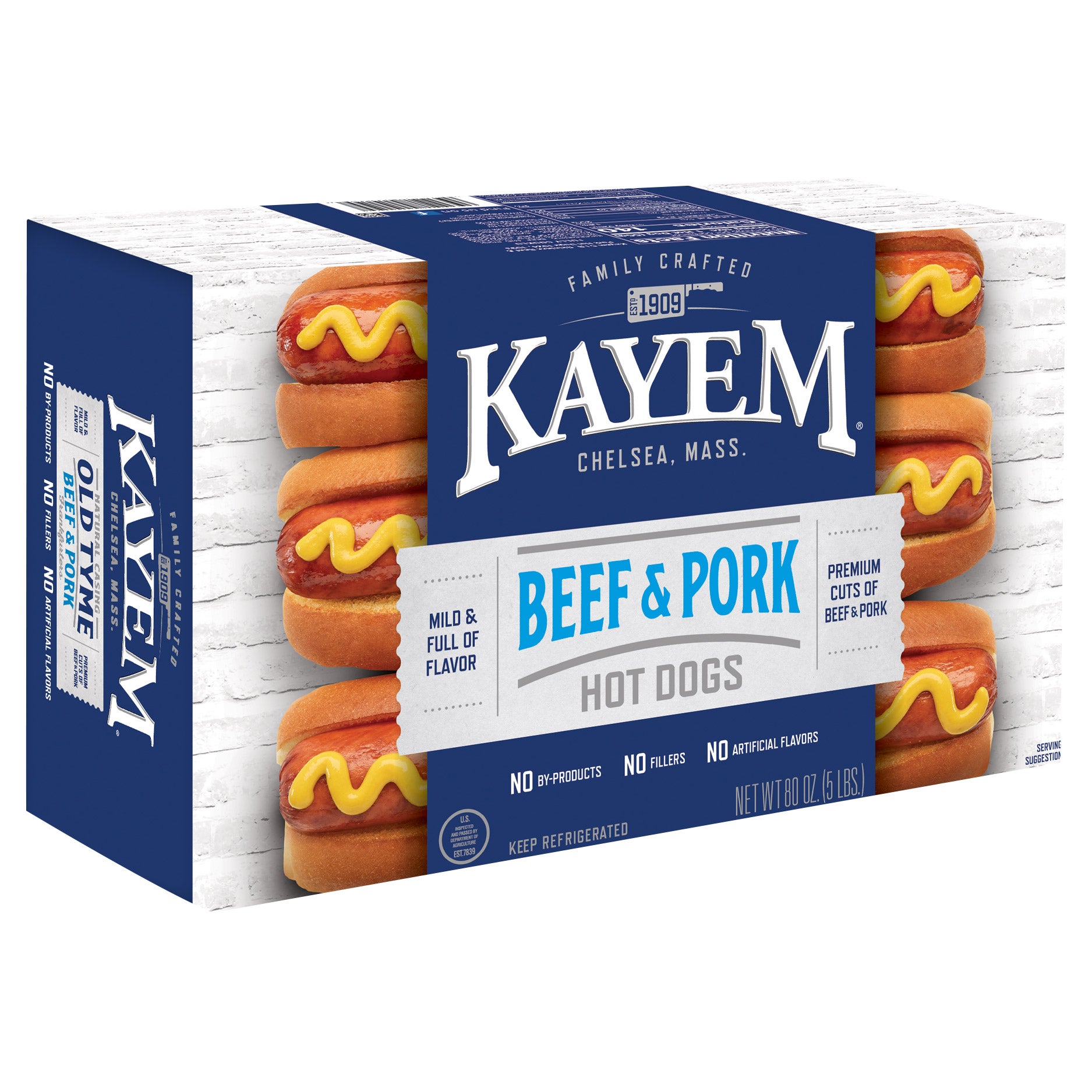 Kayem Skinless Franks 80 oz (5 lbs) (#75255) - $21.99