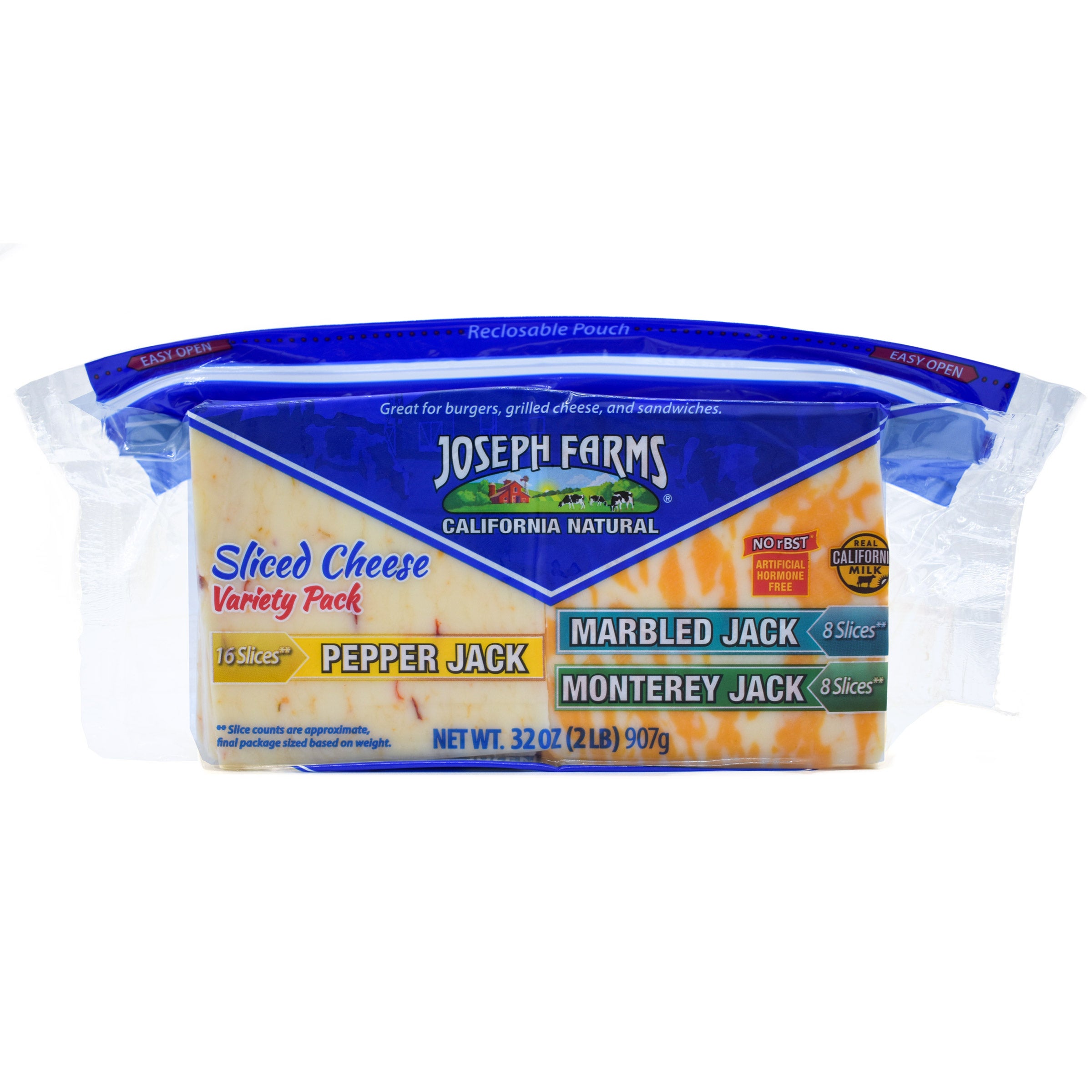 Joseph Farms Sliced Variety Jack Cheese 2 lb - $8.99 at Costco