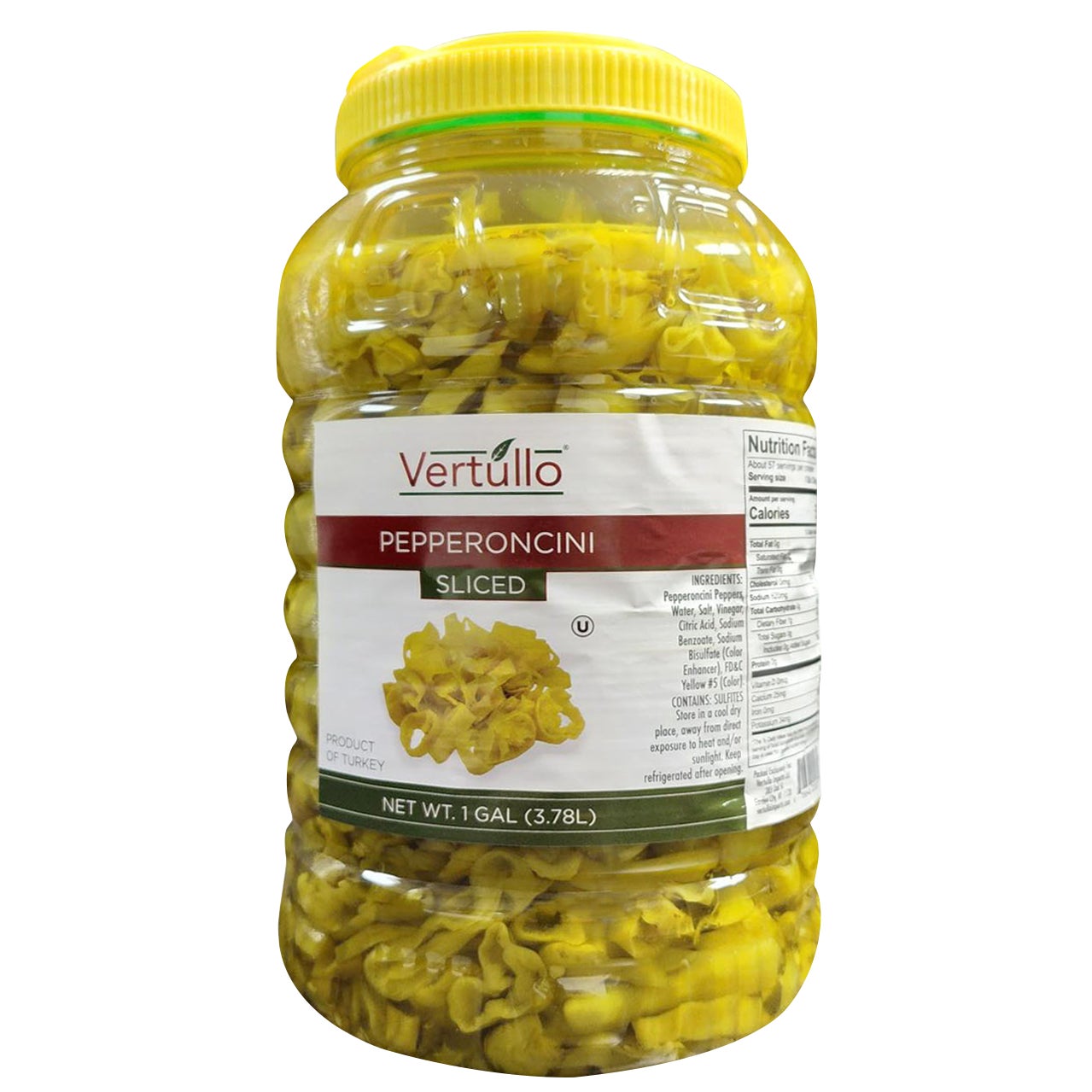 Vertullo Sliced Pepperoncini 1 Gal (#1792785) - $8.49