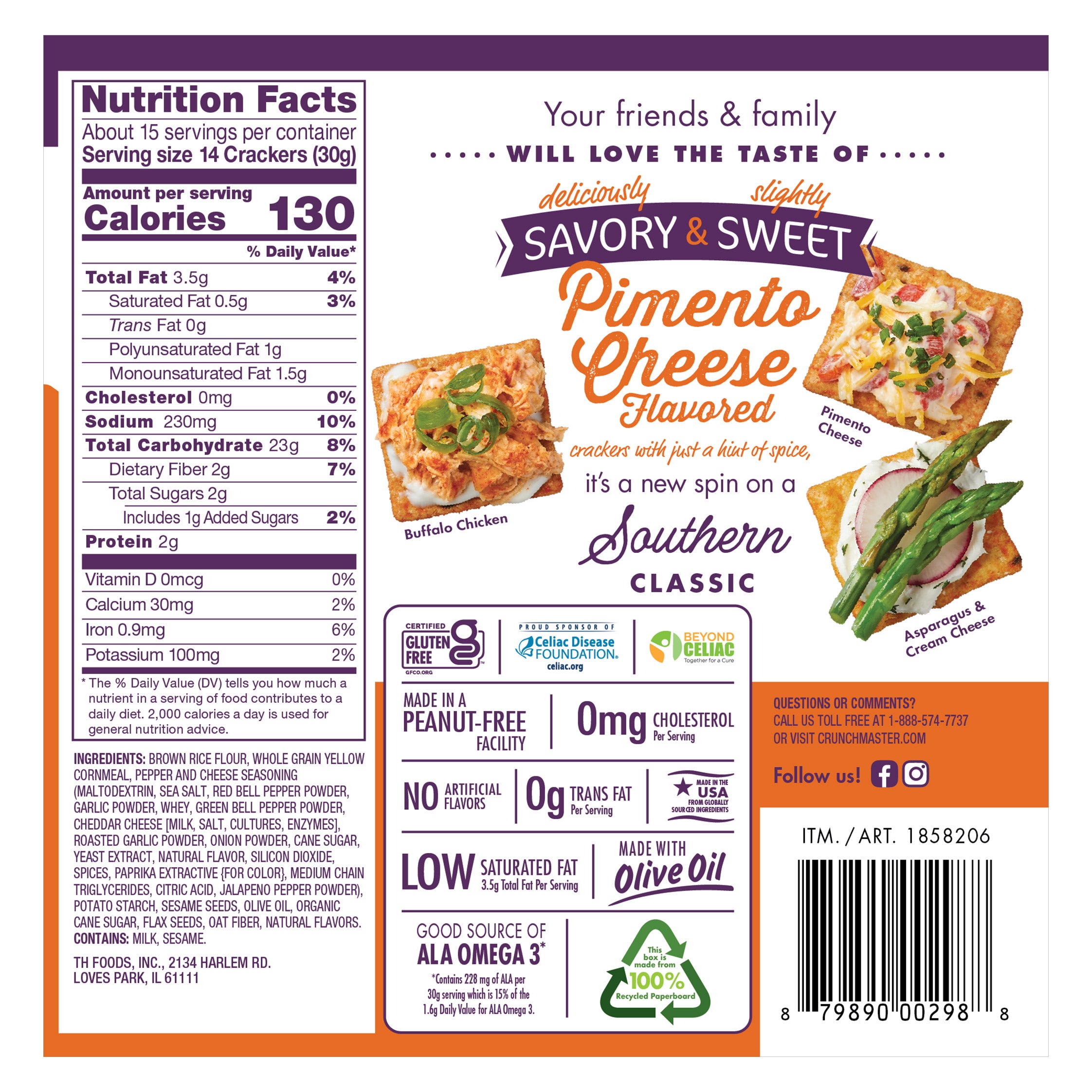 Crunchmaster Pimento Cheese Multi-Grain Crackers, 2-Pack 8 oz - $8.99 ...
