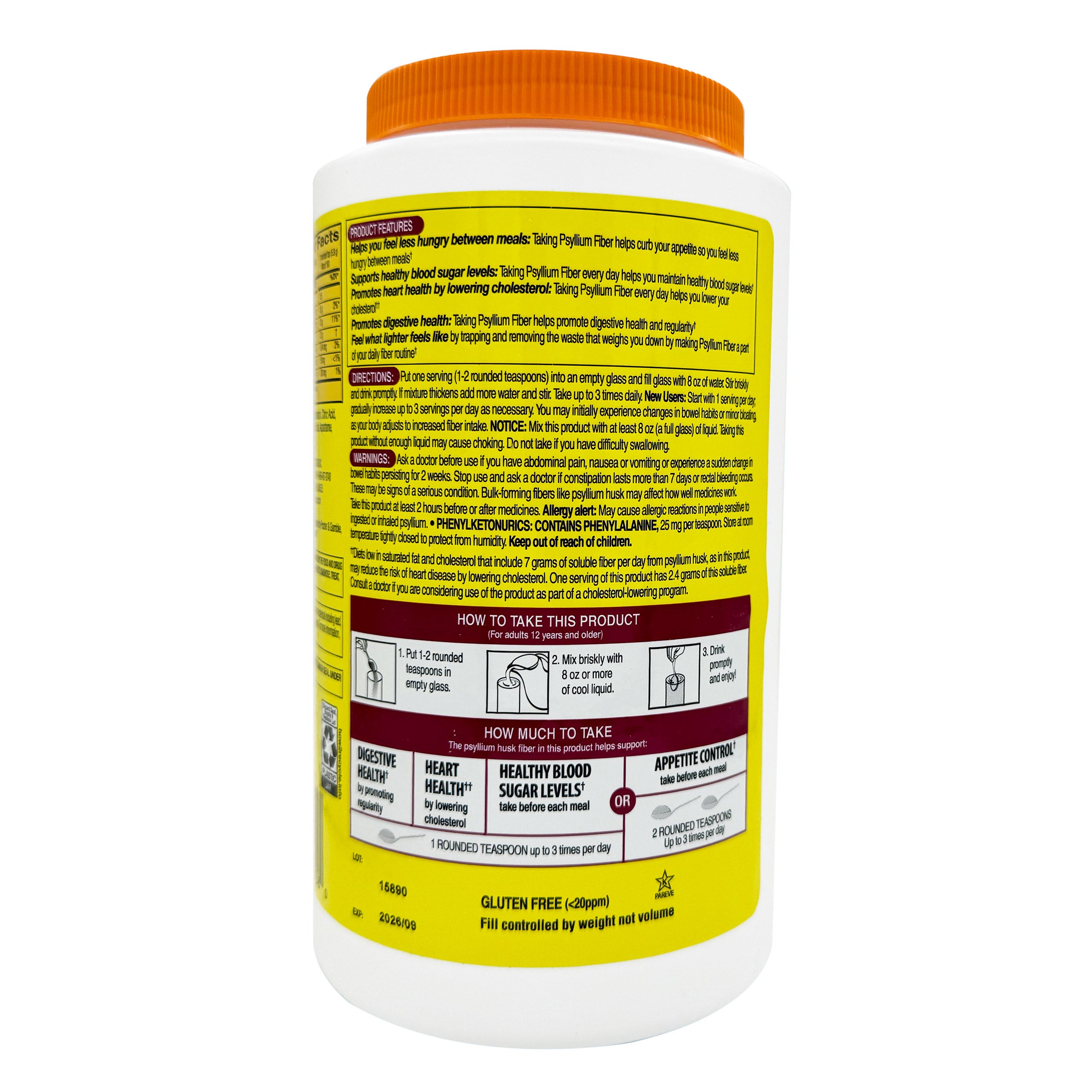 Kirkland Signature Psyllium Fiber Powder Sugar-Free 2x180 Dose - $28.99 ...