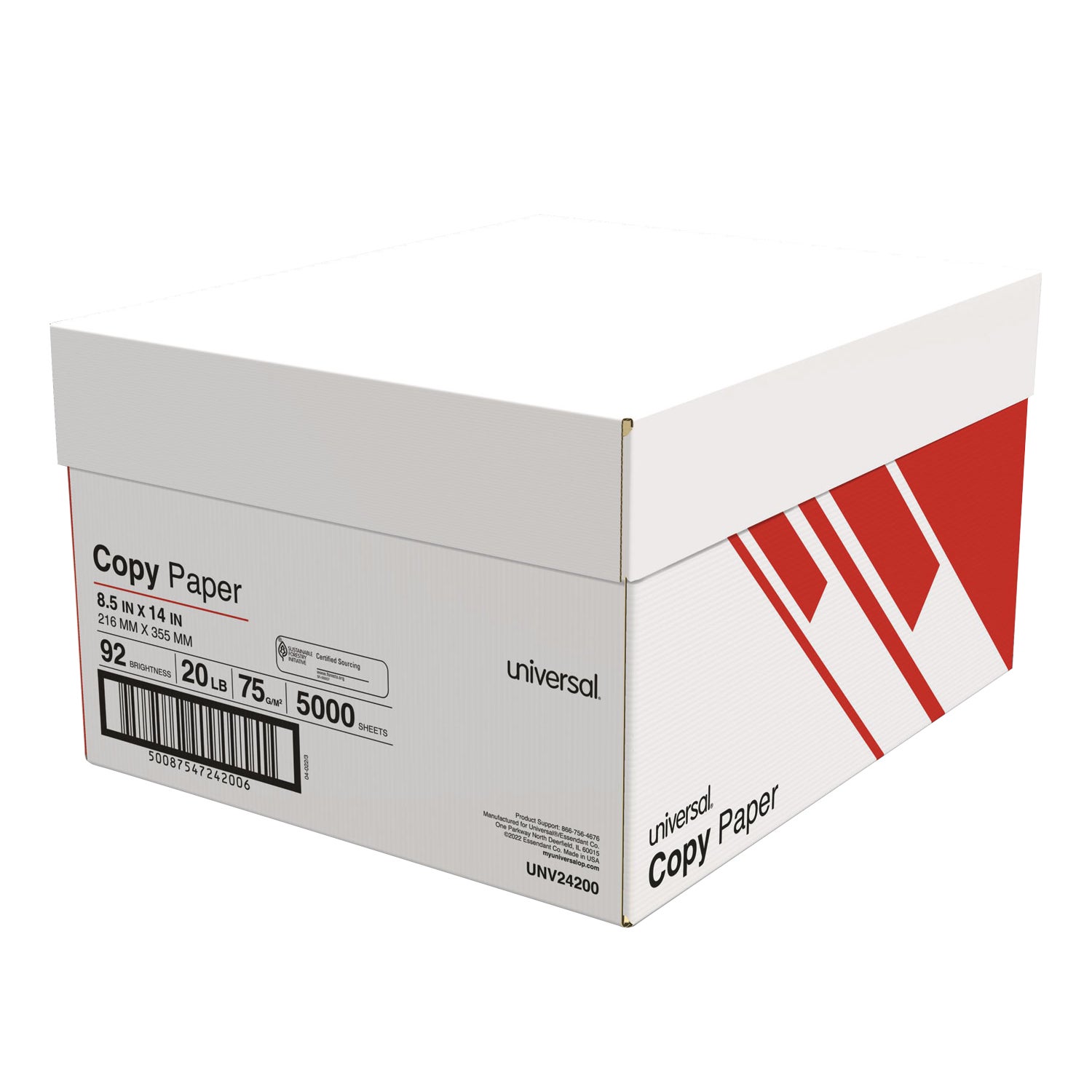 Universal Multi-Use Paper, 8.5" x 14", 5000 Sheets (#5524200) - $60.99