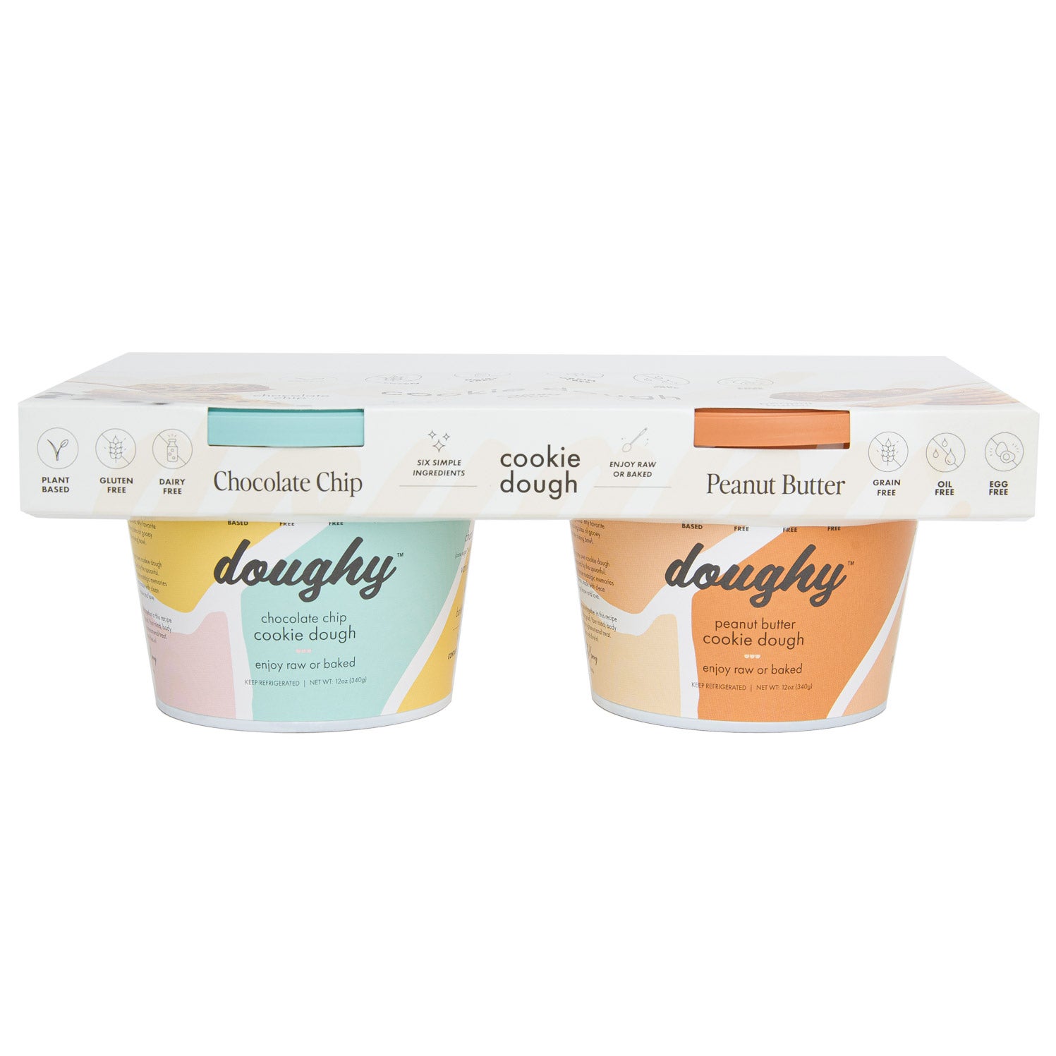 Doughy Plant-Based Edible Chocolate Chip Cookie Dough, 2/12 oz ...