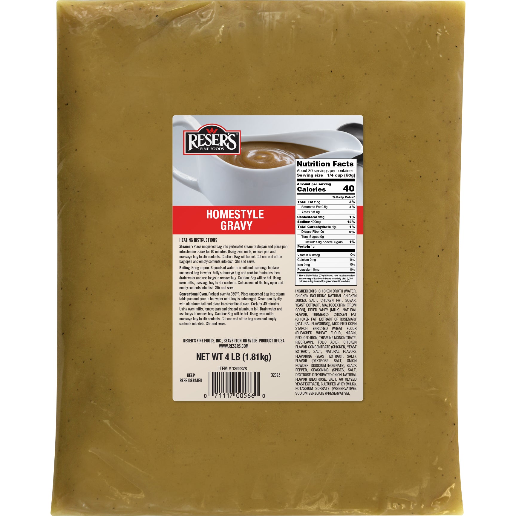 Reser's Homestyle Gravy 4 lbs - $7.29 at Costco