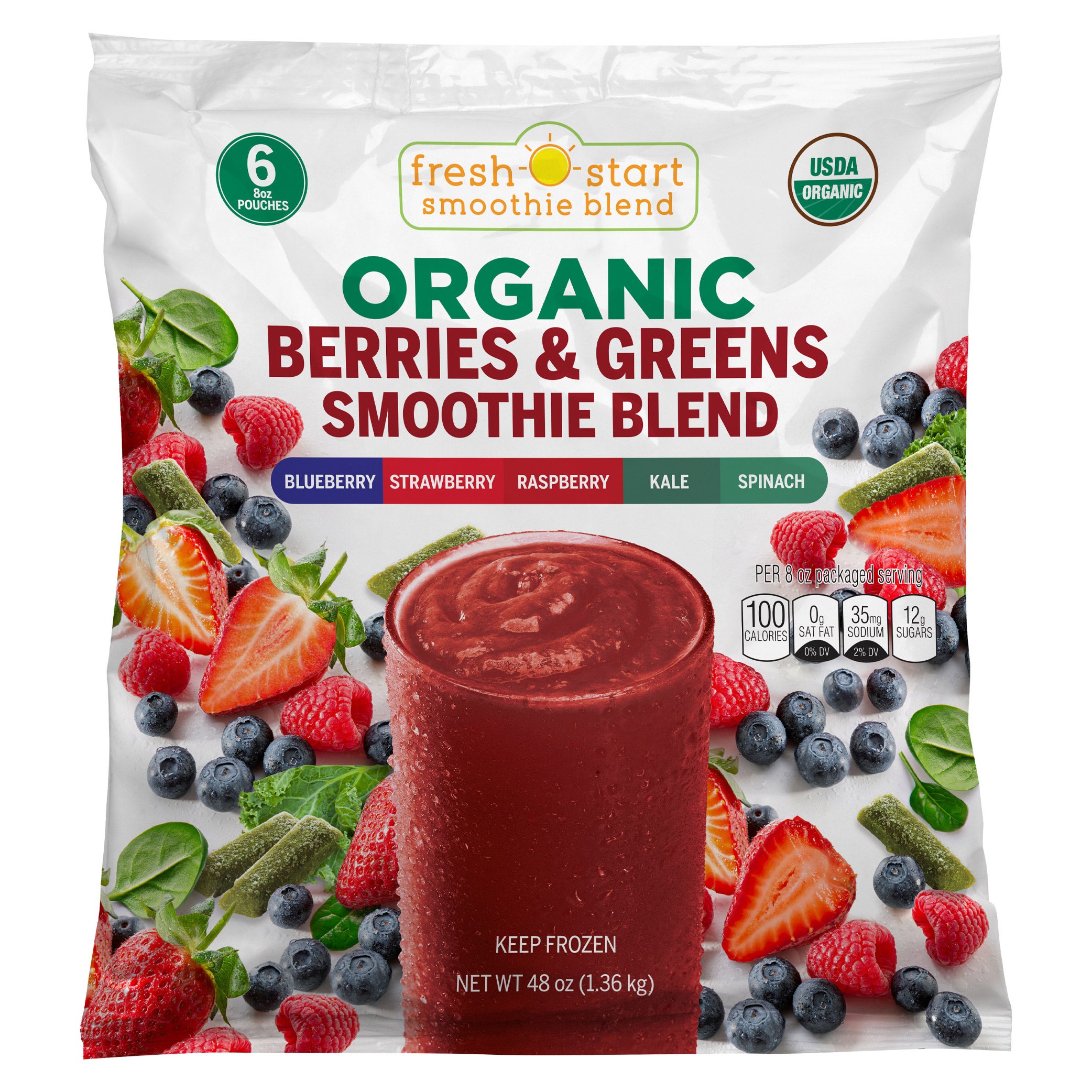Rader Farms Organic Fresh Start Fruit & Veggie Blend, 6/8 oz (#1399671 ...