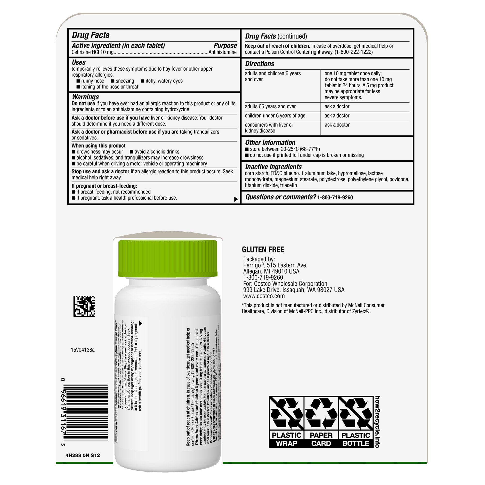 Kirkland Signature Aller-Tec 10mg, 365 Tablets - $10.49 at Costco