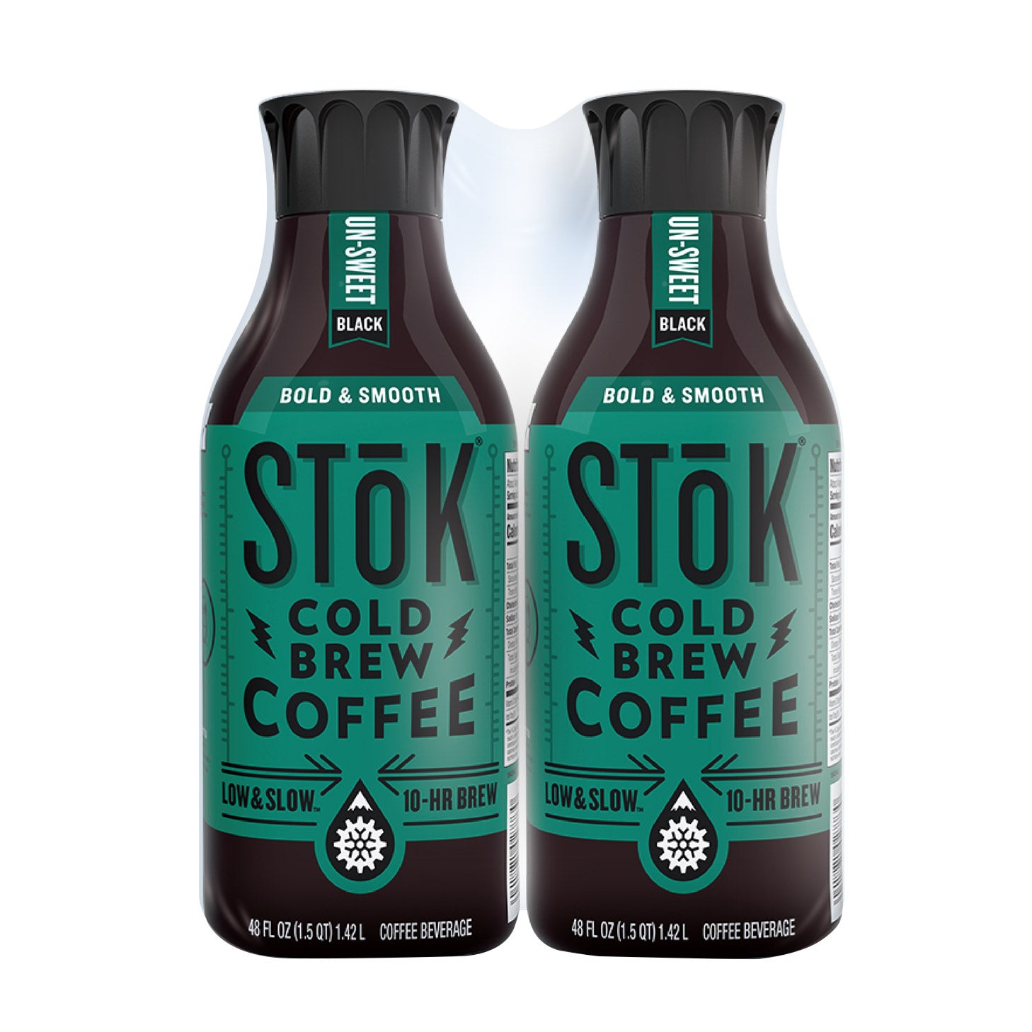 SToK Cold Brew Coffee, Unsweetened Black, 2 Pack of 48 oz Bottles ...