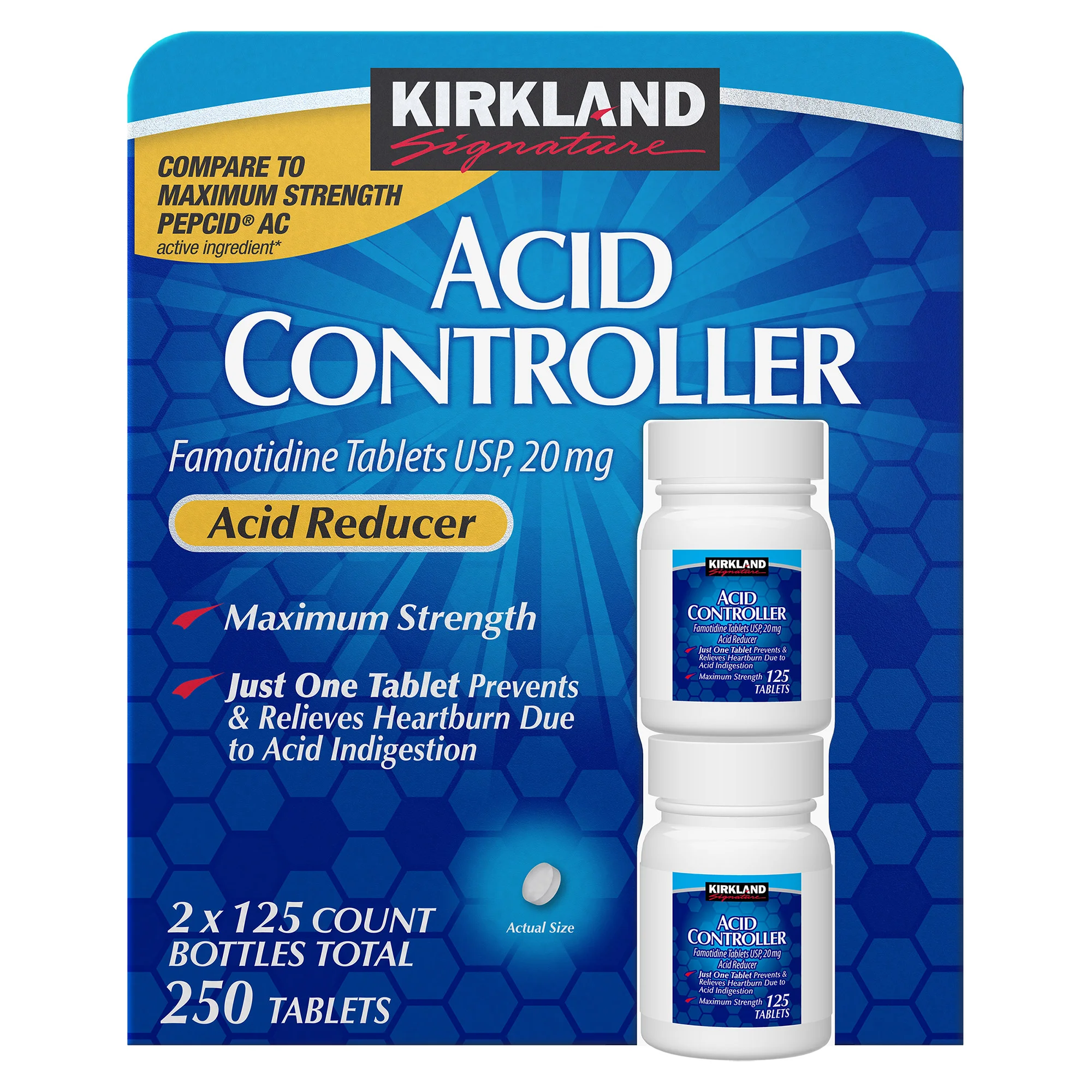 Kirkland Signature Acid Controller 20mg, 2x125 Tablets (#1086592) - $11 ...