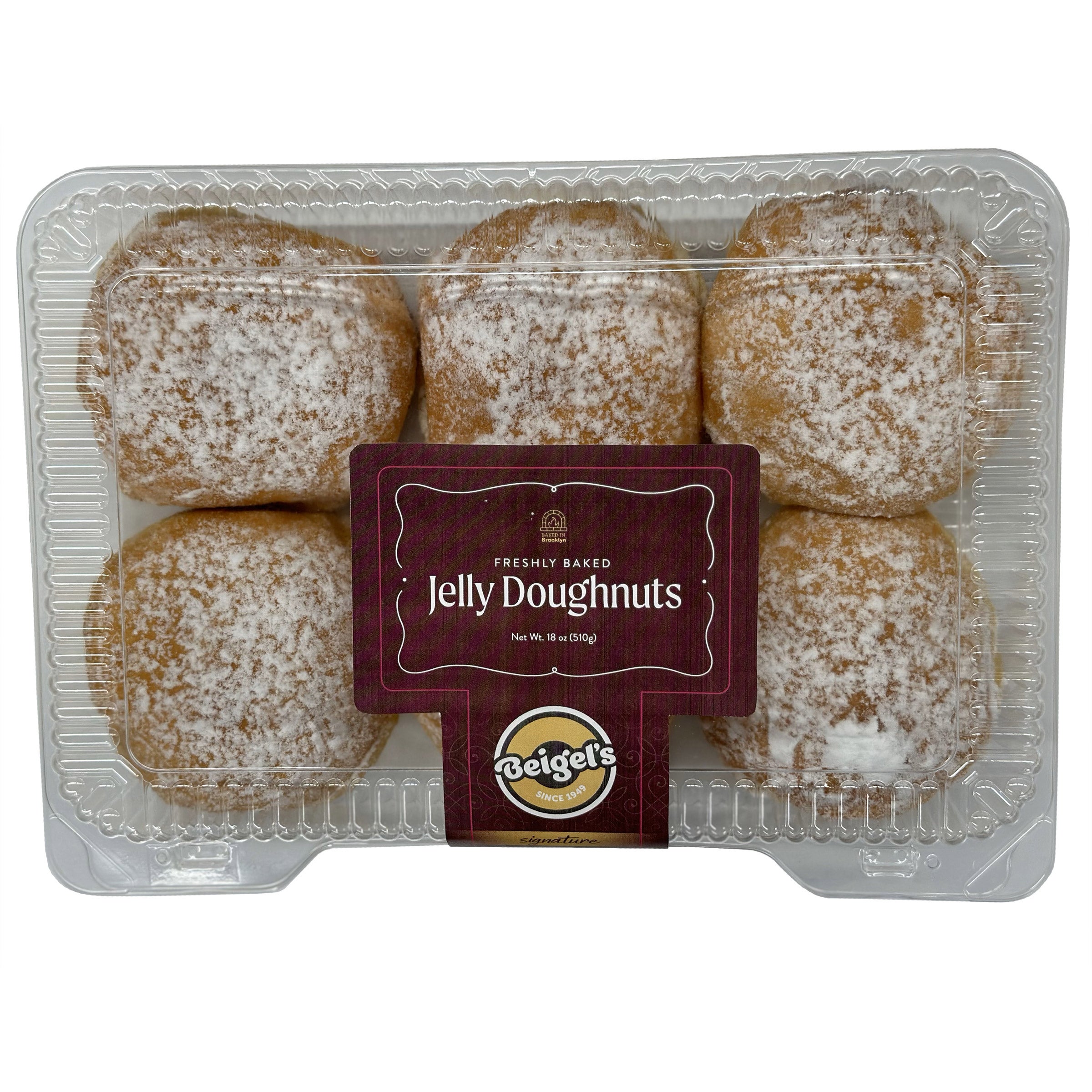 Beigel's Jelly Donuts, 6 Count, 18 oz (1.125 lbs) (#497852) - $5.89