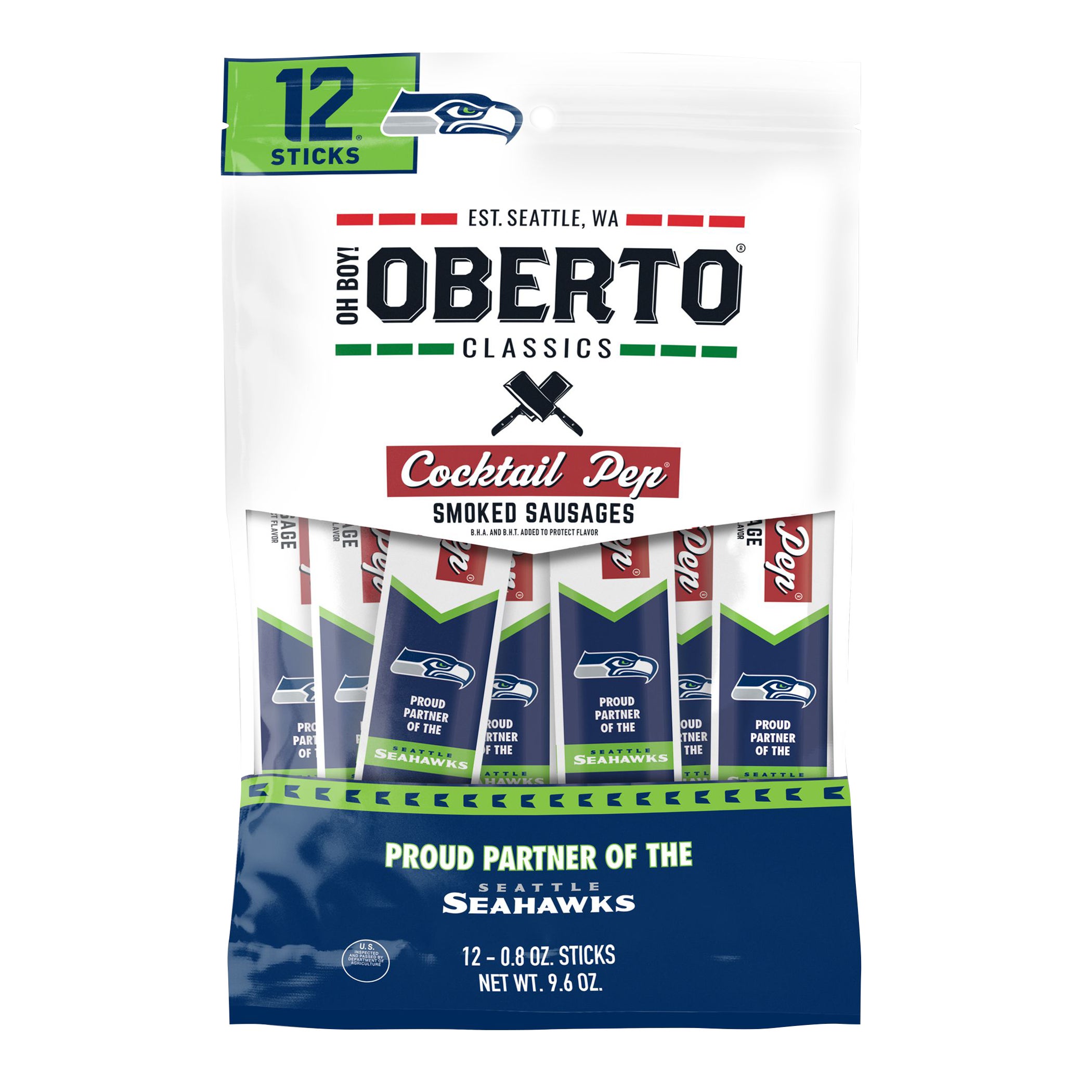 Oberto Cocktail Pepperoni Seahawks Edition, 12 CT / 0.8 oz Each ...