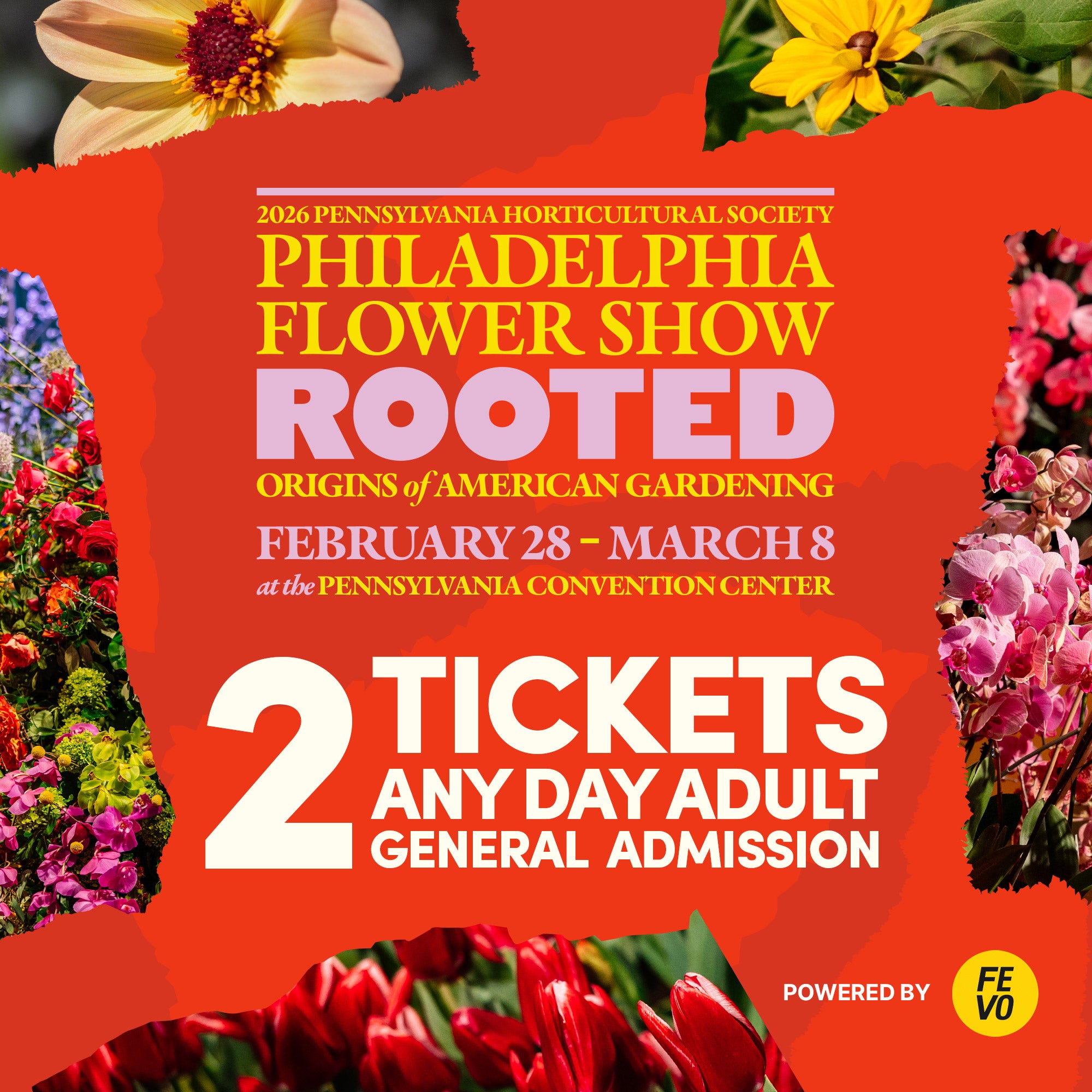 Philadelphia Flower Show 2 Anyday Adult Tickets (Item Is Non-Refundable ...