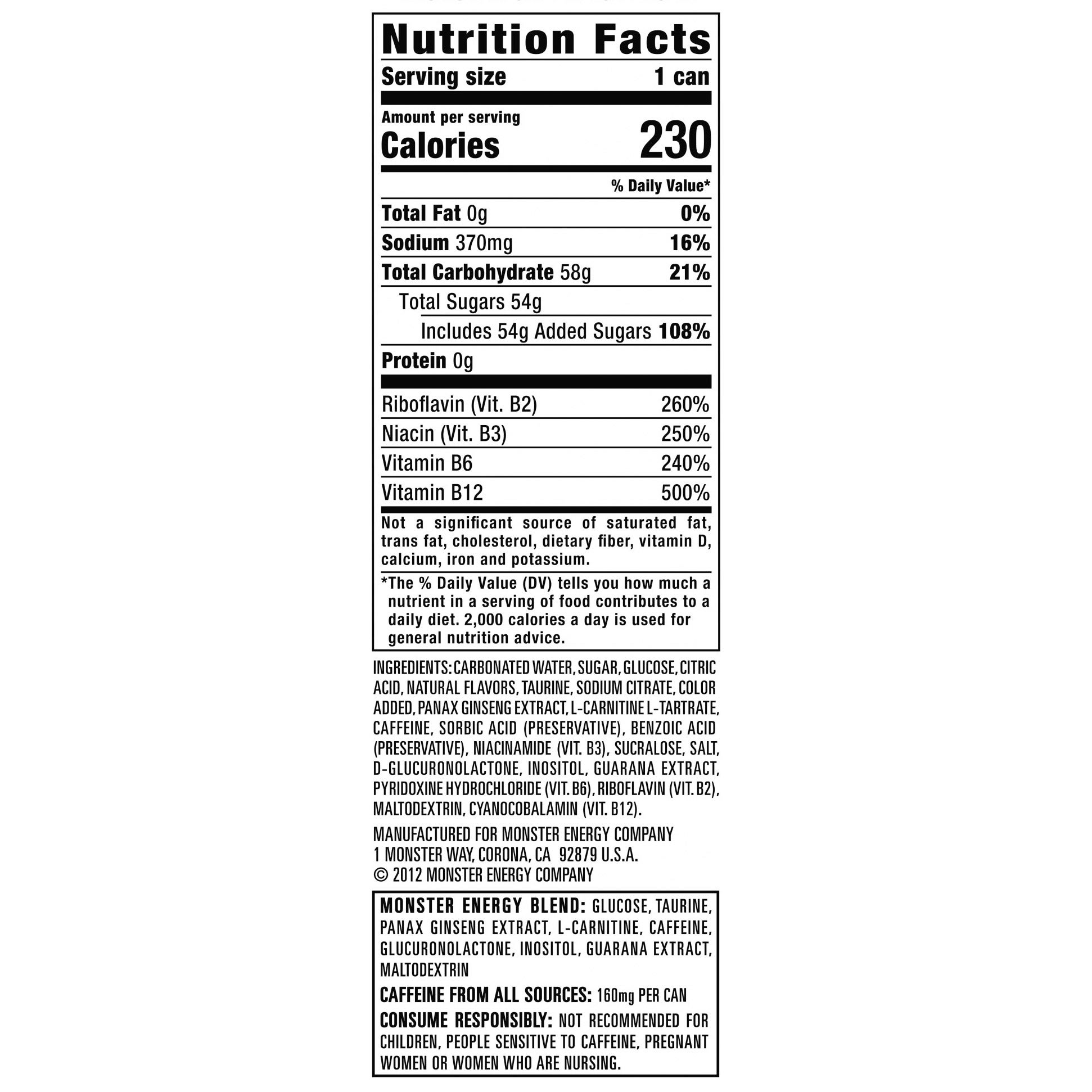 Monster Energy Drink, Original, 24-Pack 16 oz Cans - $9.97 at Costco