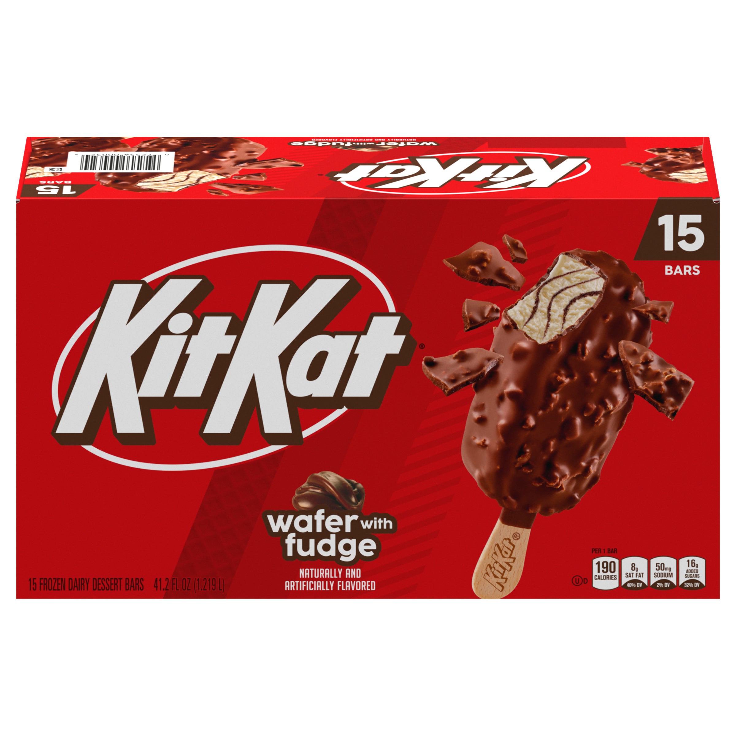 Kit Kat Wafer with Fudge Ice Cream Bars, 15-Pack (2.75 oz each ...
