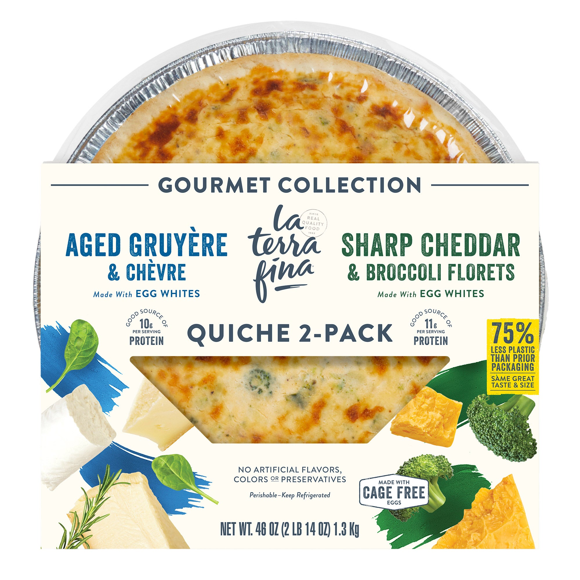La Terra Fina Quiche Variety Pack, Aged Gruyère & Chèvre and Sharp ...