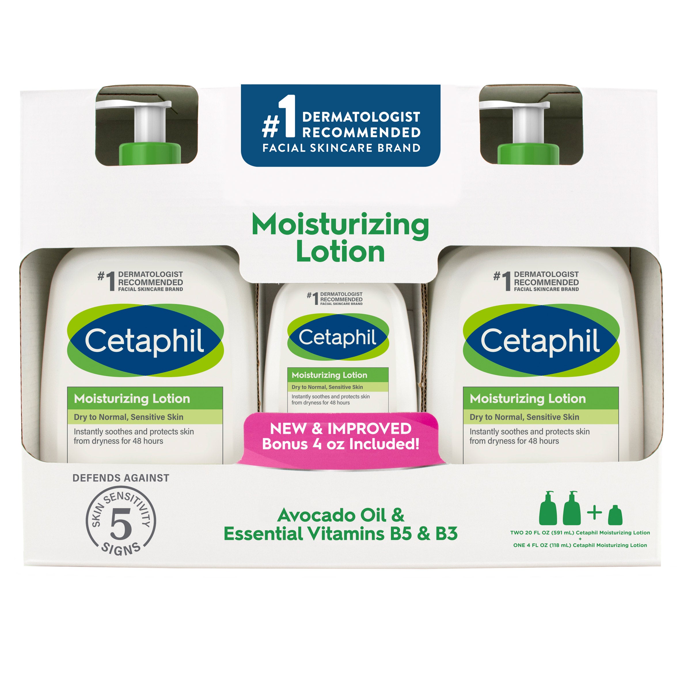 Cetaphil Moisturizing Lotion, 2-Pack 20 fl oz + 4 fl oz Bonus - $9.97 ...