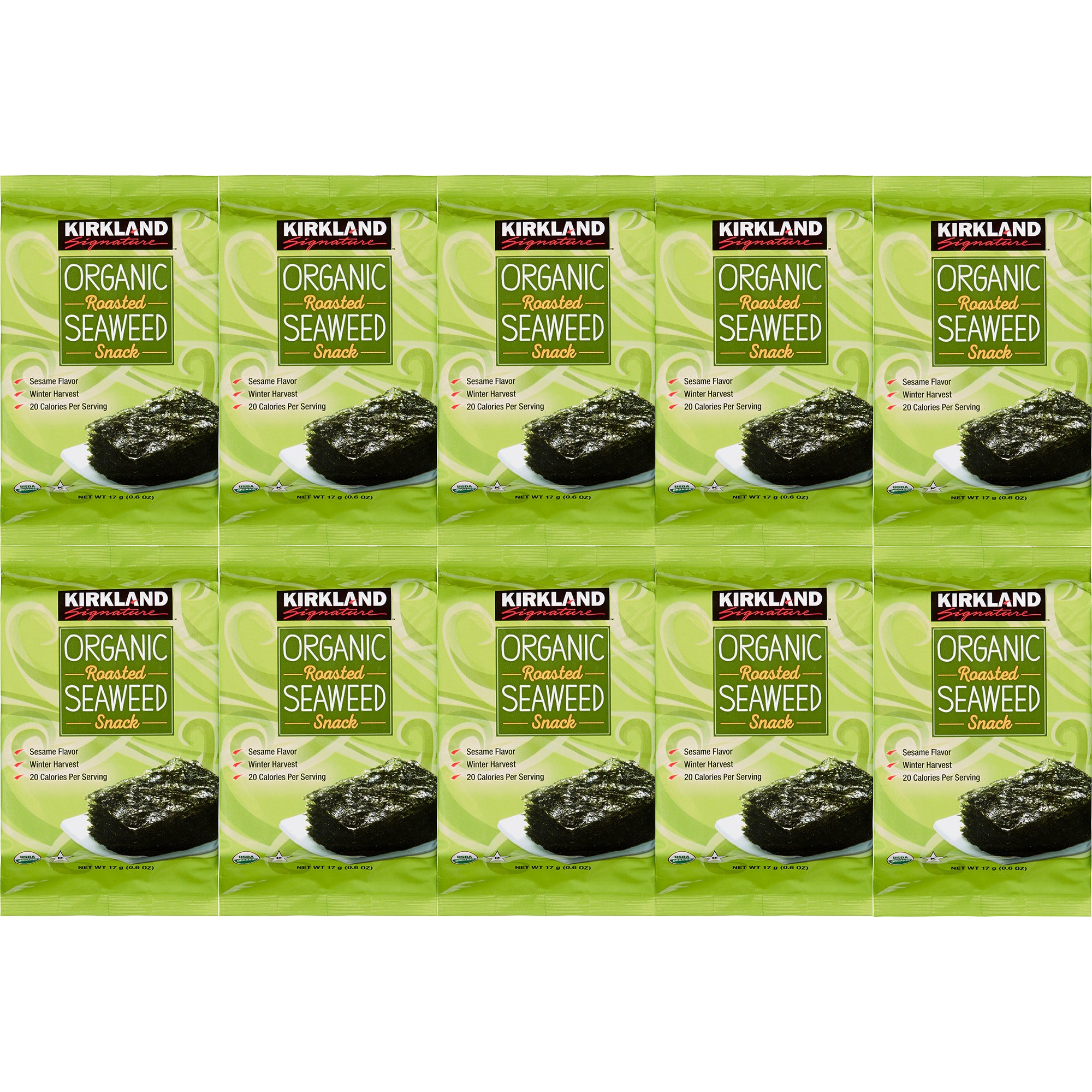Kirkland Signature Organic Roasted Seaweed, 10 x 0.6 oz (#1098502) - $11.99